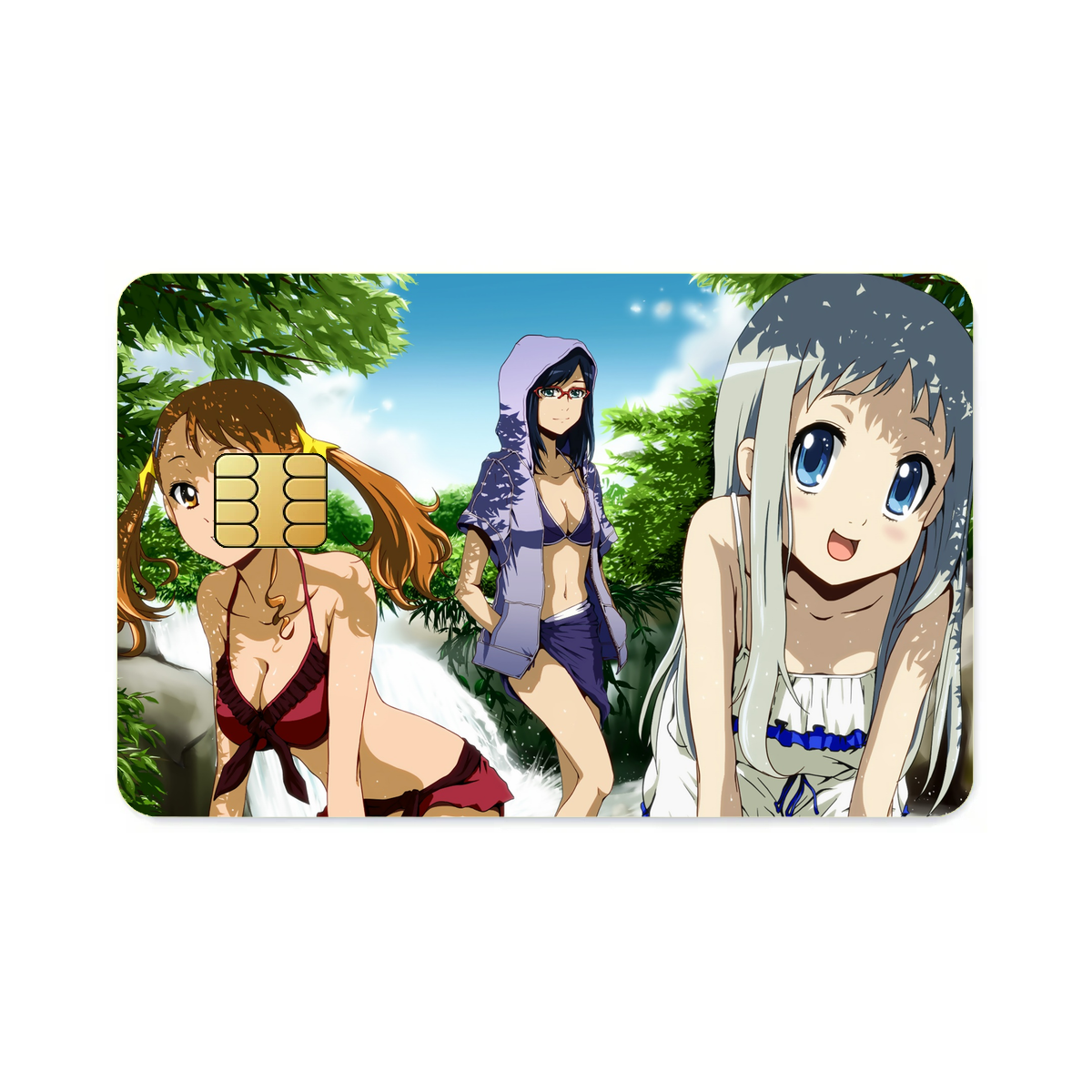 Anohana Meiko Honma, Naruko Anjou, Atsumu Matsuyuki Credit Card Skins