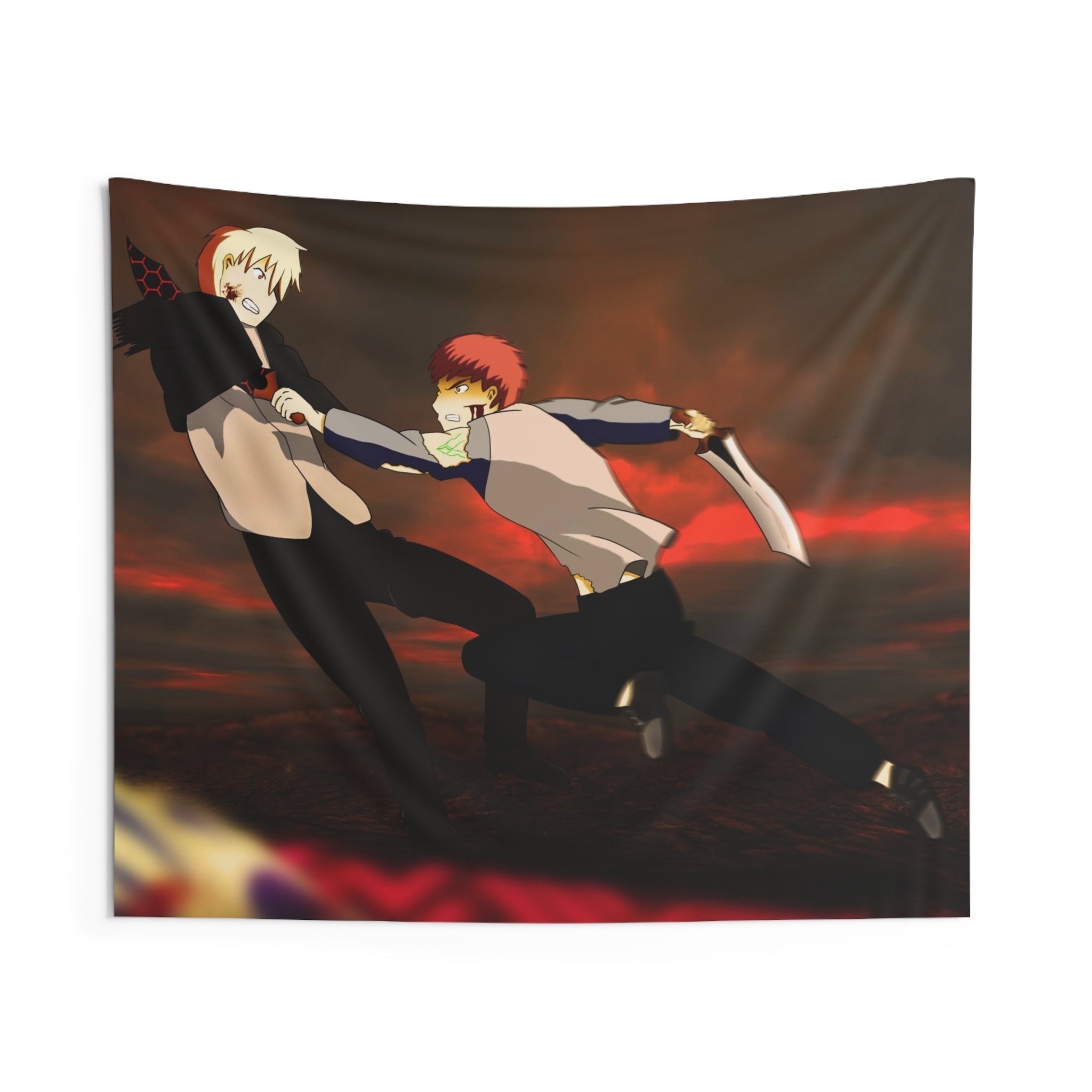 Fate Stay Night UBW Shirou VS Gilgamesh Indoor Wall Tapestry