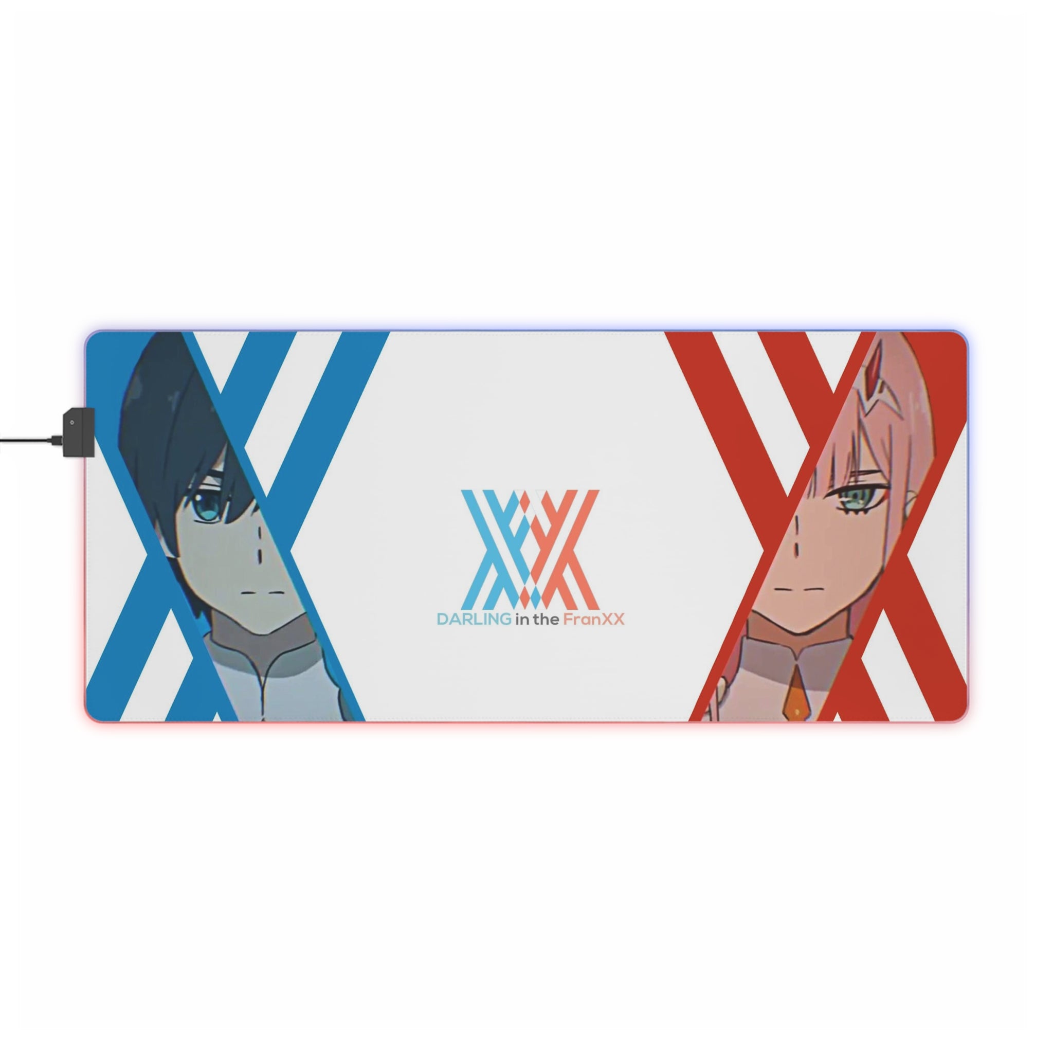 Zero Two and Hiro RGB LED Mouse Pad (Desk Mat)