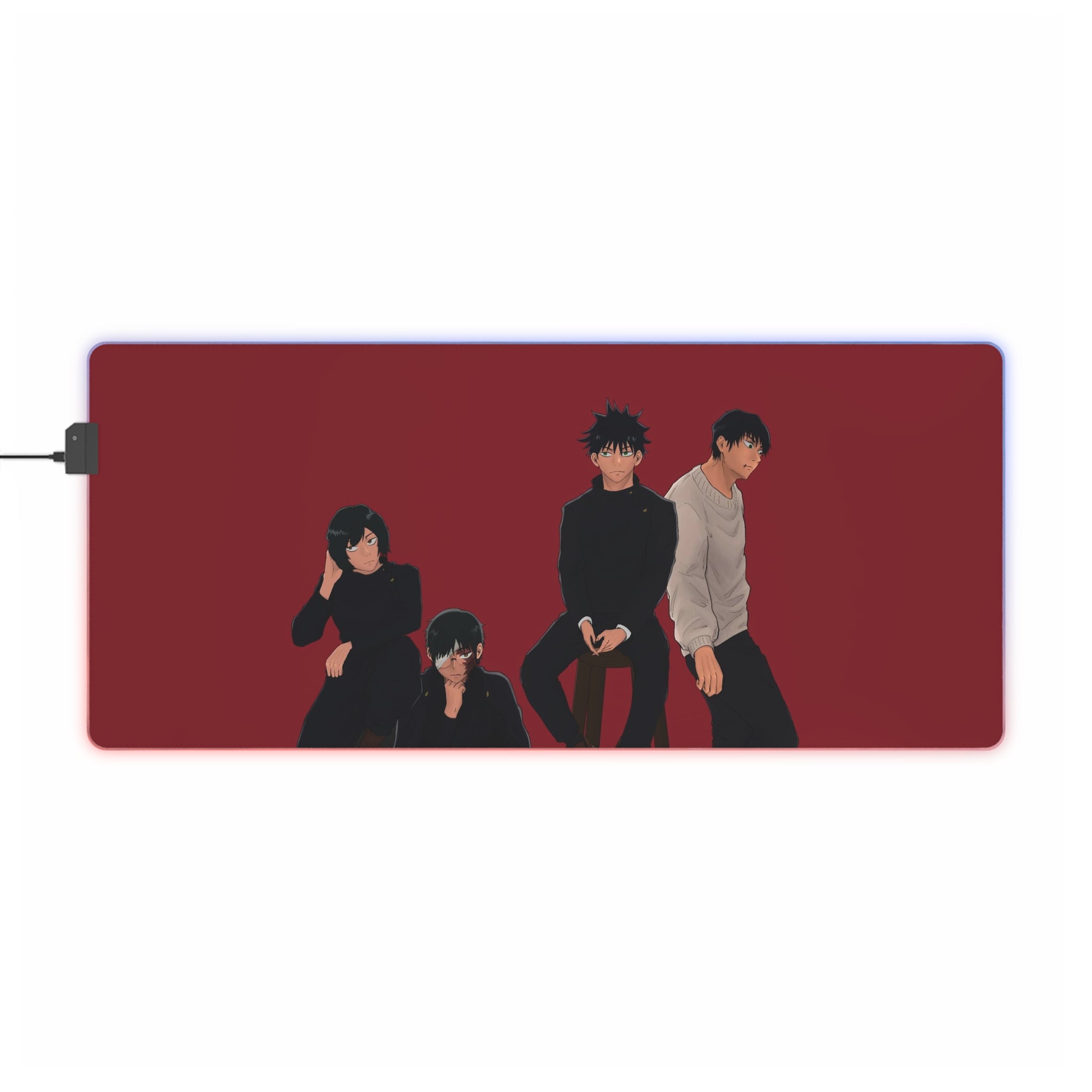 Toji Fushiguro Maki Zenin and Megumi Fushiguro RGB LED Mouse Pad (Desk