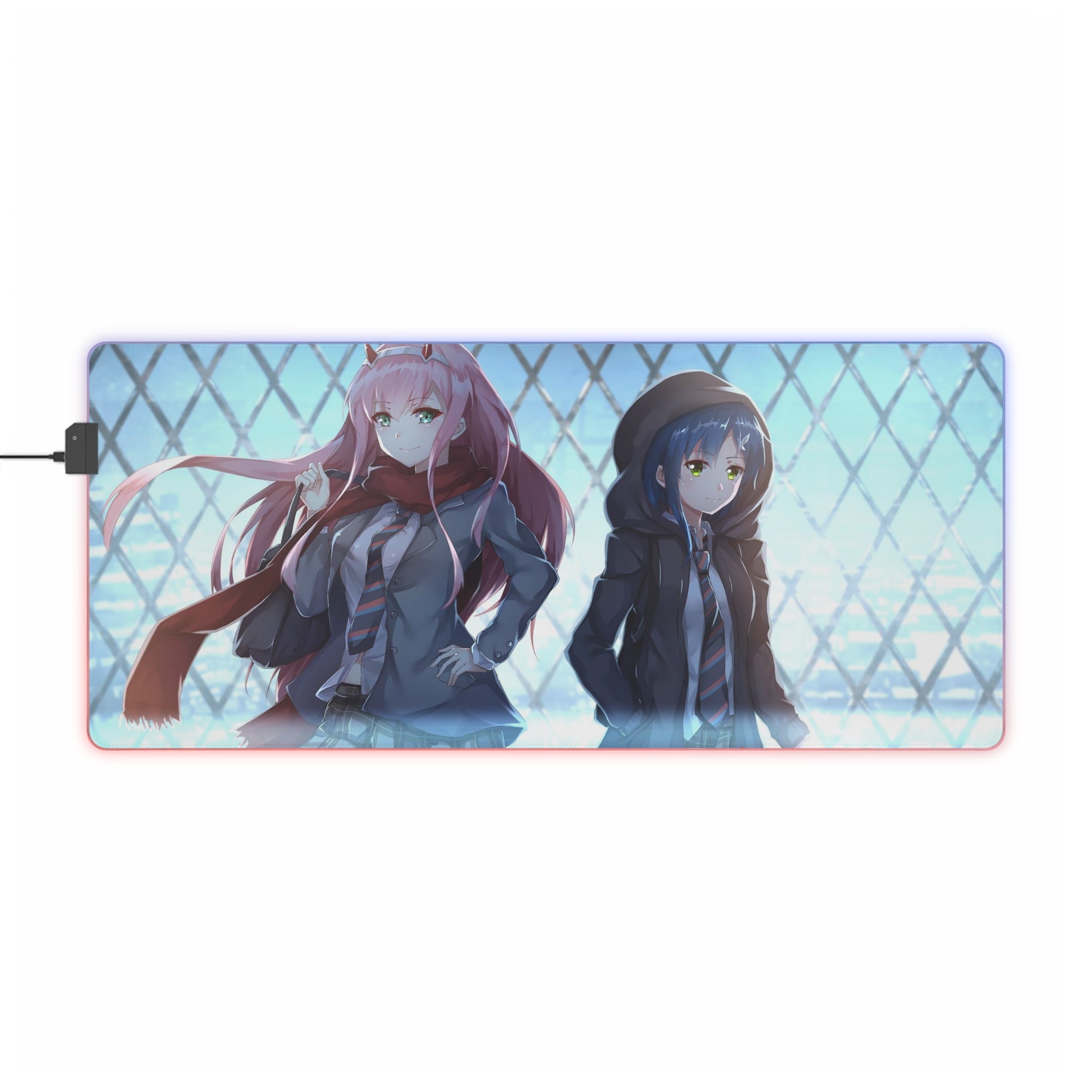 Zero Two and Ichigo RGB LED Mouse Pad (Desk Mat)