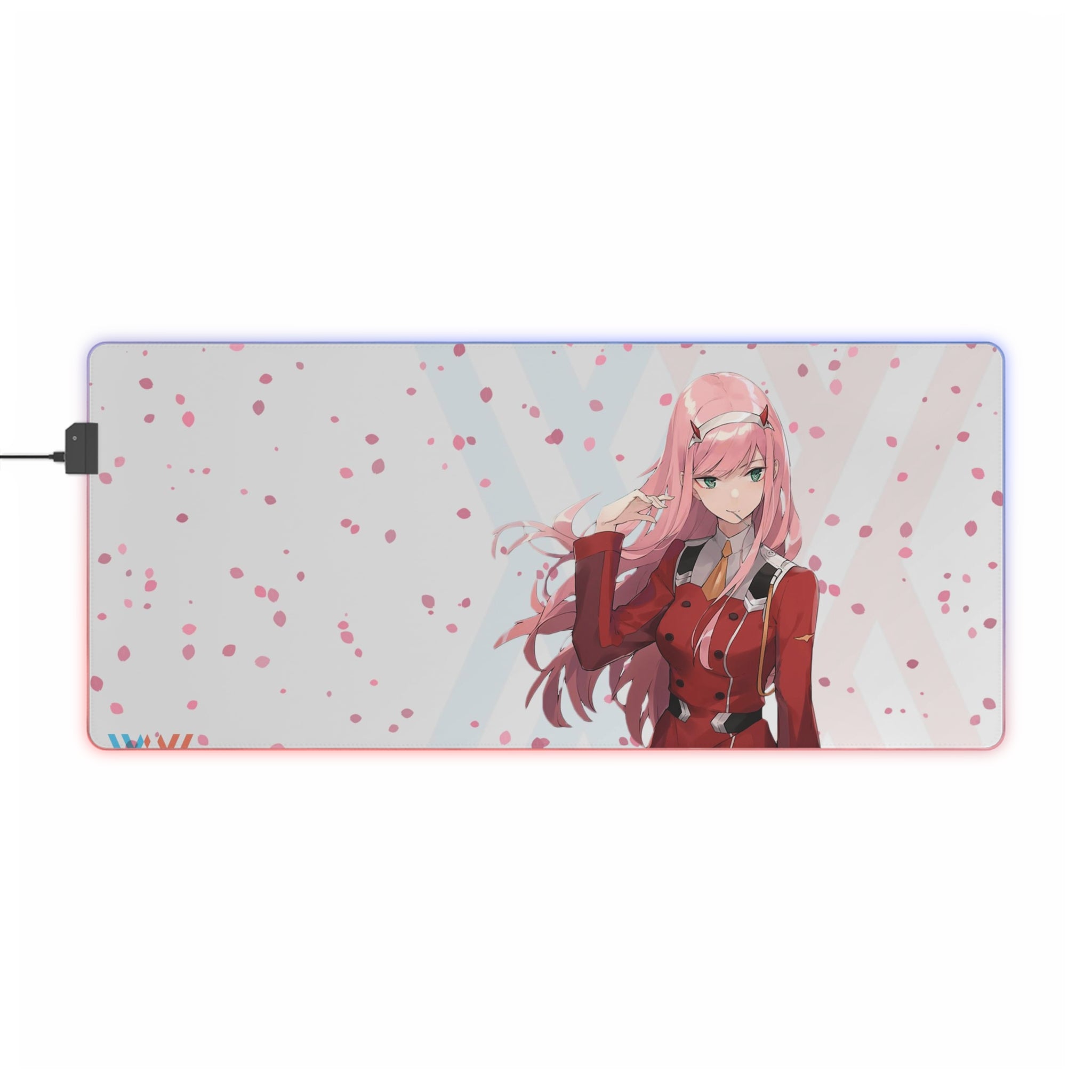 Zero Two Blossoms World RGB LED Mouse Pad (Desk Mat)