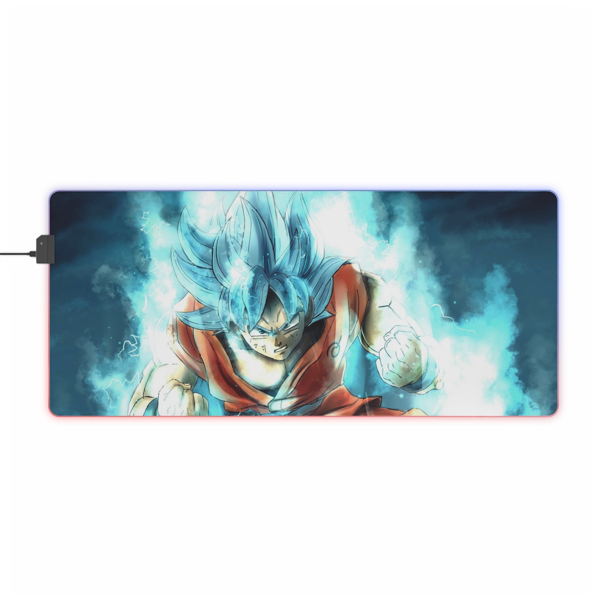 Goku SSJ God SSJ RGB LED Mouse Pad (Desk Mat)