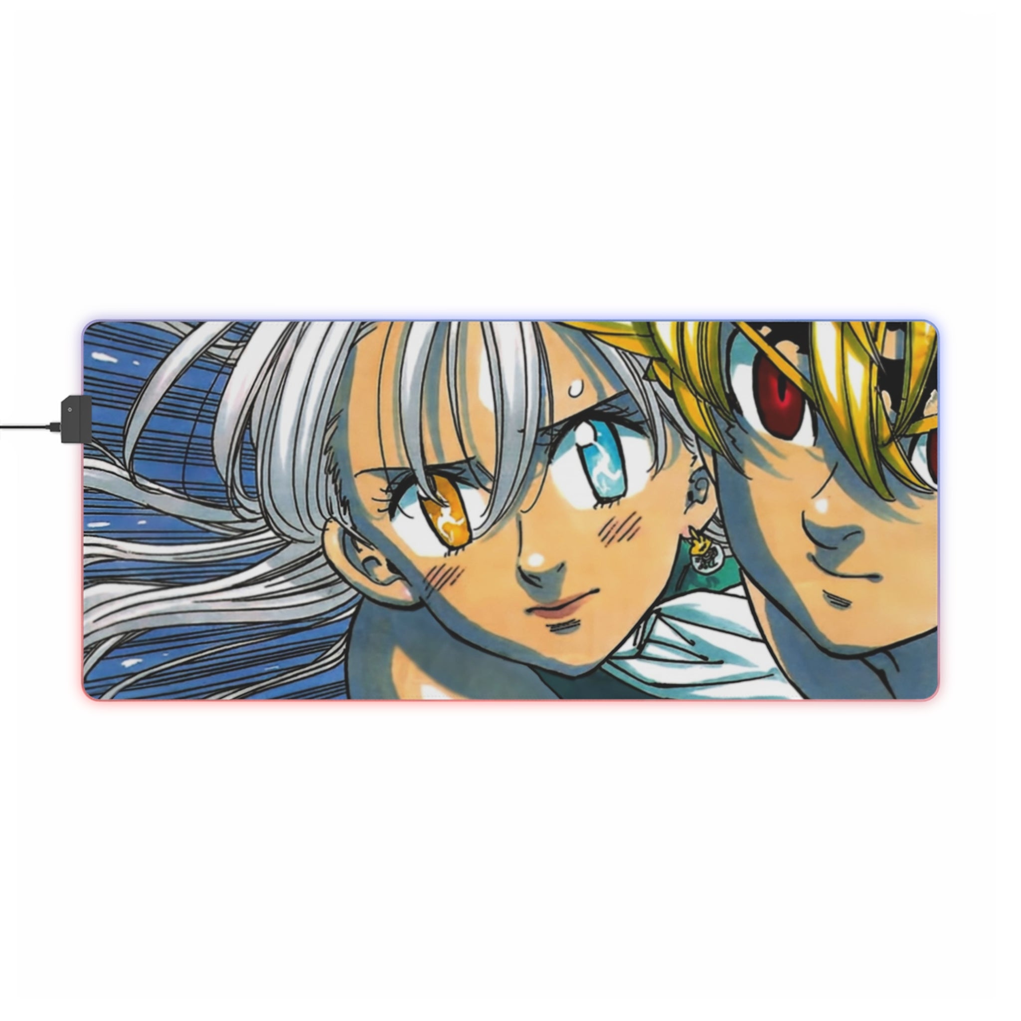Meliodas And Elizabeth Fly Together RGB LED Mouse Pad (Desk Mat)