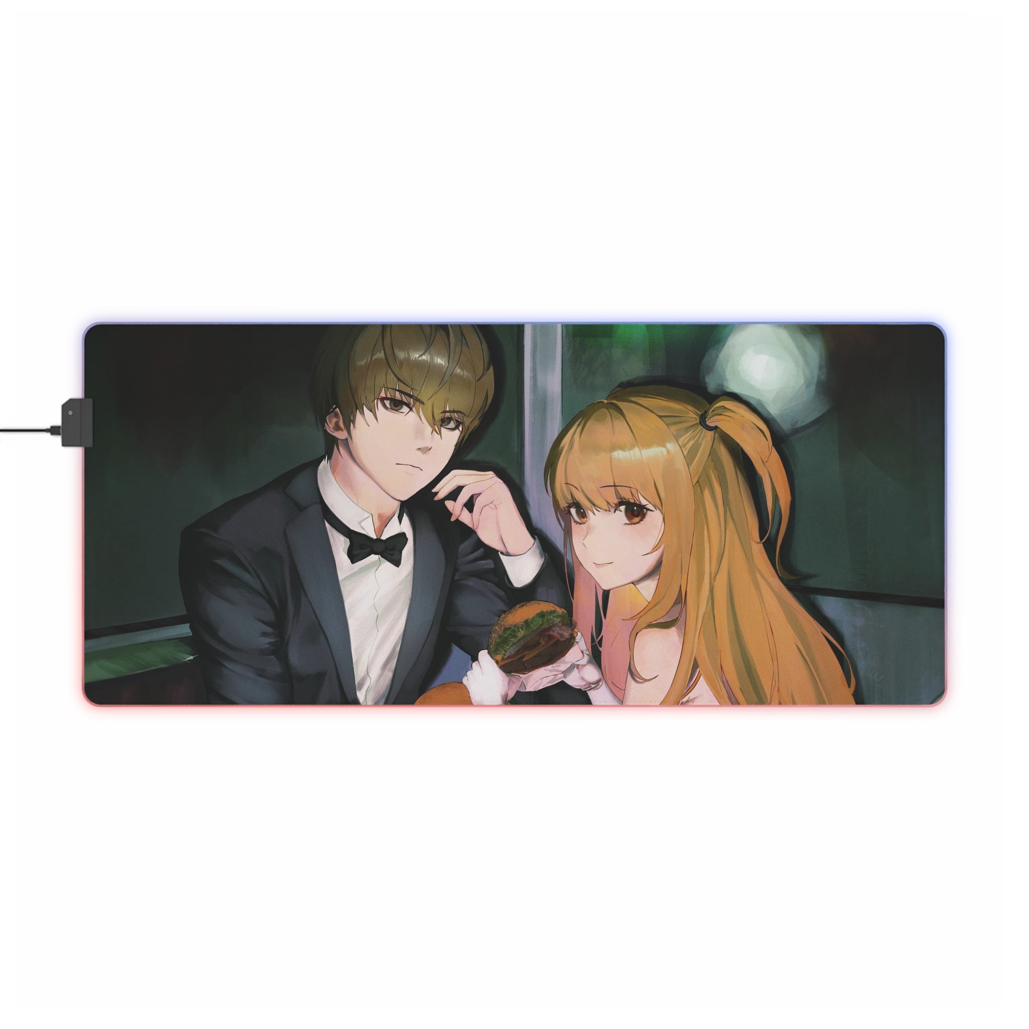 Death Note Light Yagami, Misa Amane RGB LED Mouse Pad (Desk Mat)