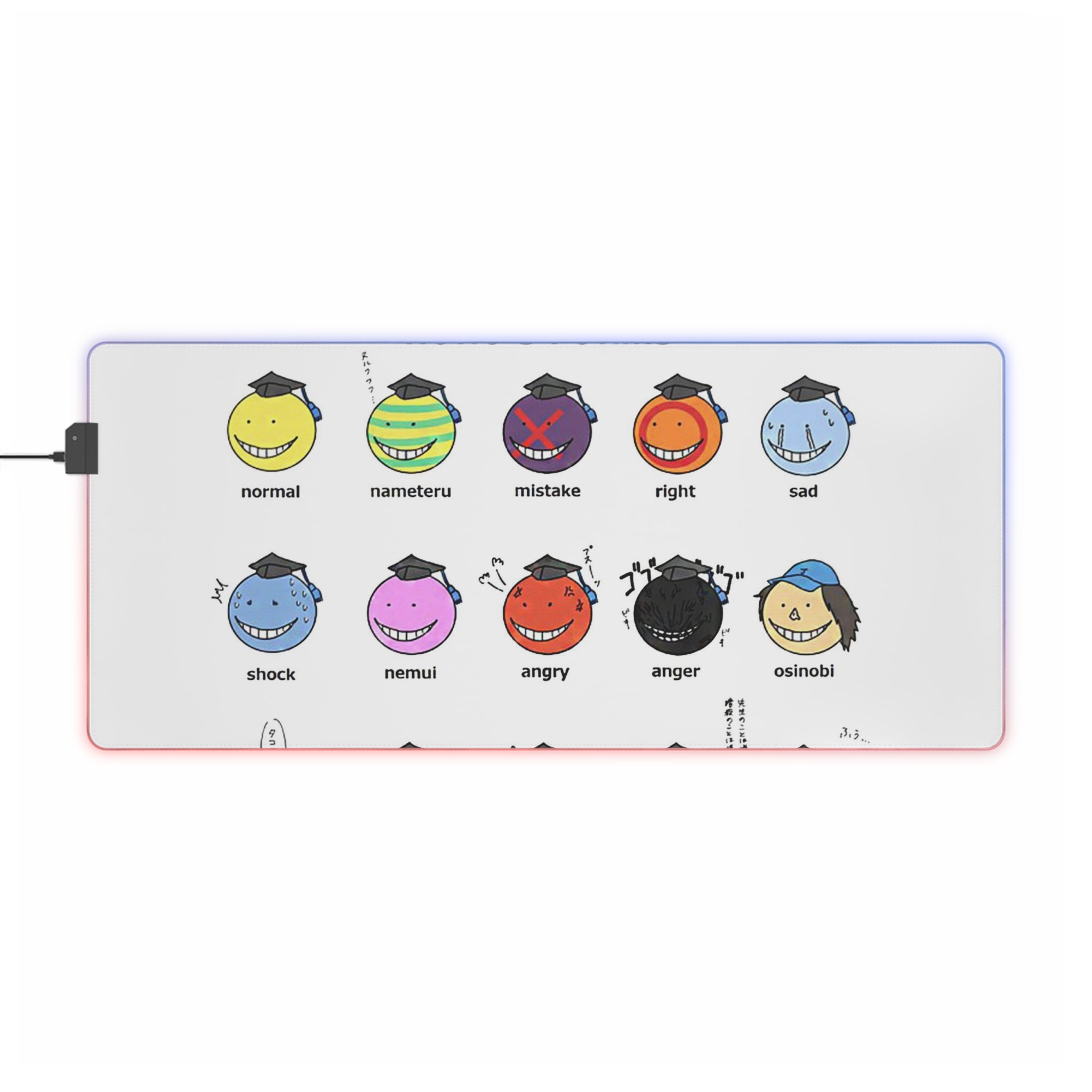 Koro-sensei's forms RGB LED Mouse Pad (Desk Mat)
