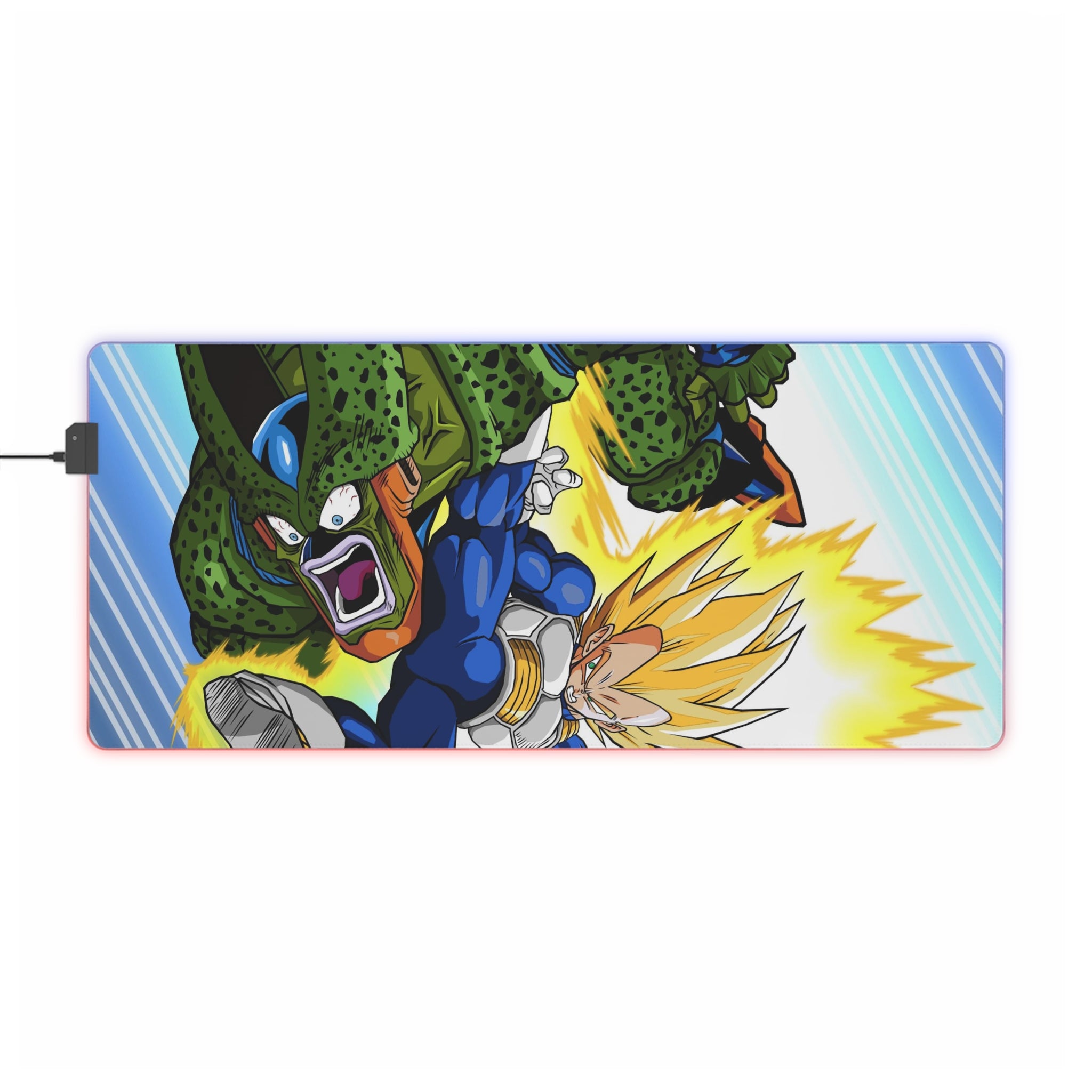 Cell vs Super Vegeta RGB LED Mouse Pad (Desk Mat)