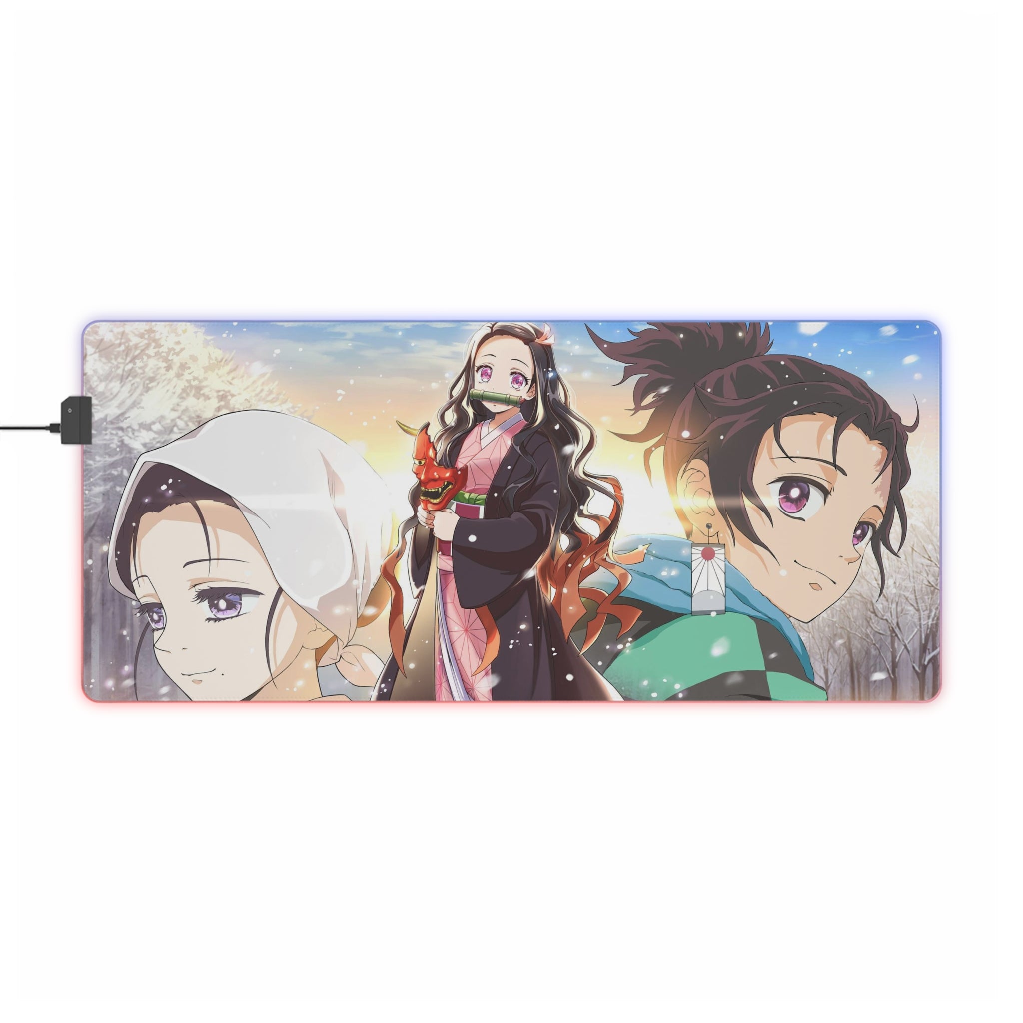 Nezuko Kamado Tanjiro Kamado RGB LED Mouse Pad (Desk Mat)