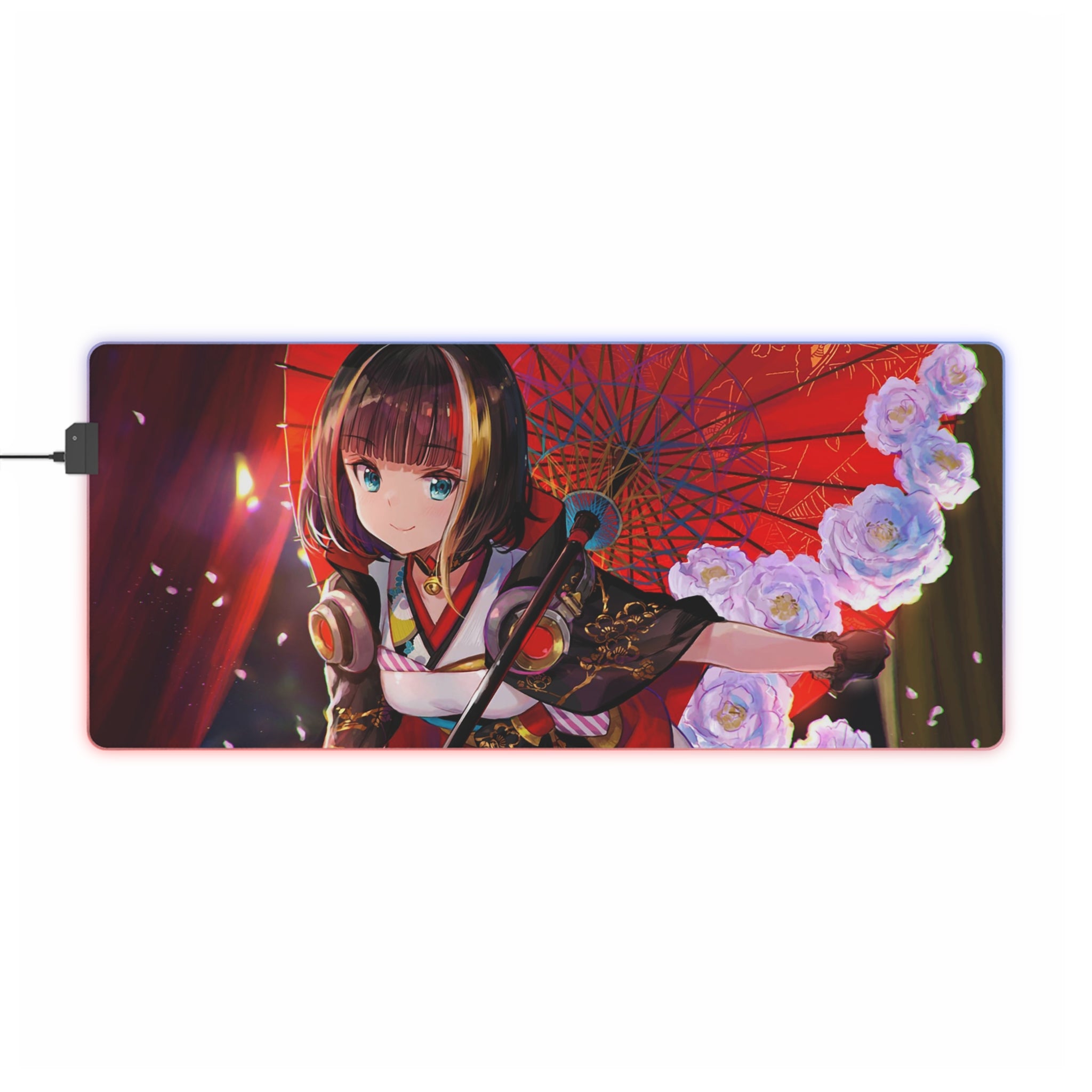 Anime Geisha RGB LED Mouse Pad (Desk Mat)