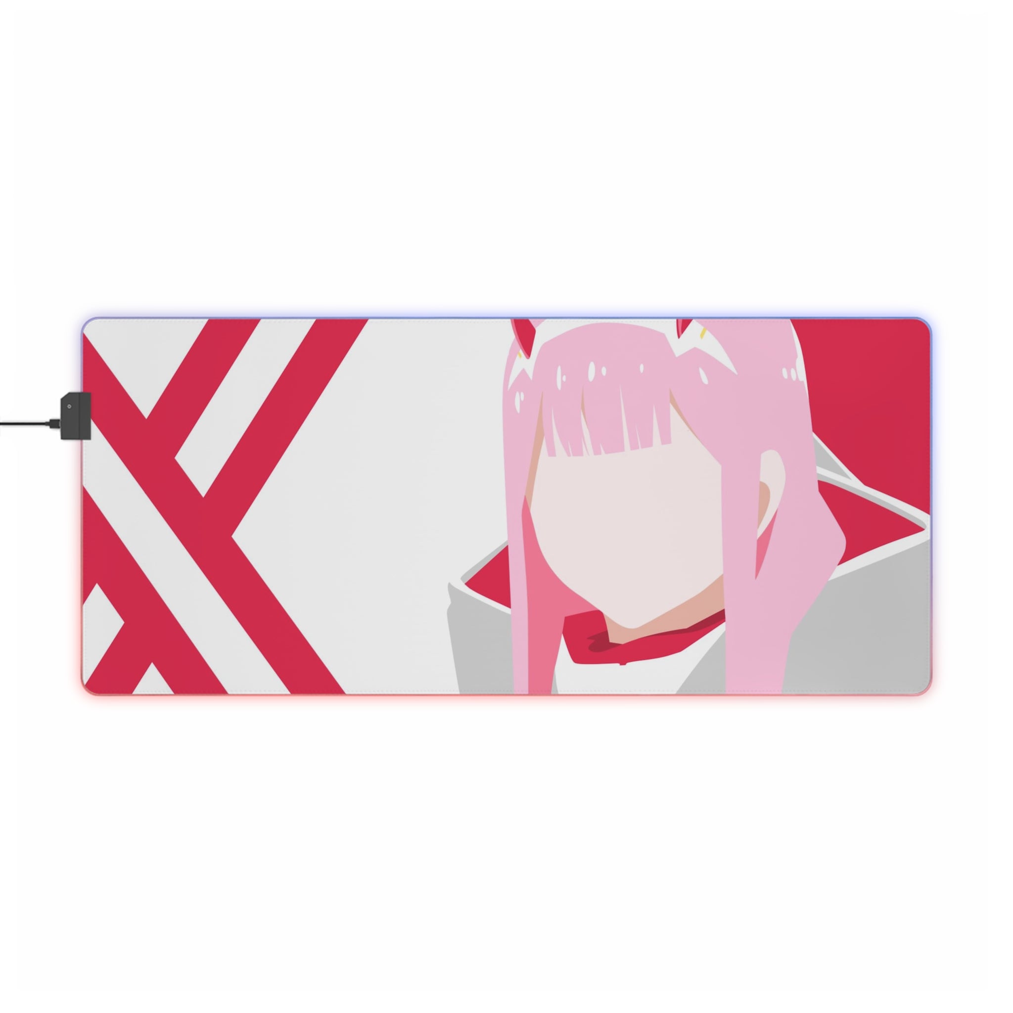 Zero Two - Darling in the franxx minimalist RGB LED Mouse Pad (Desk Ma