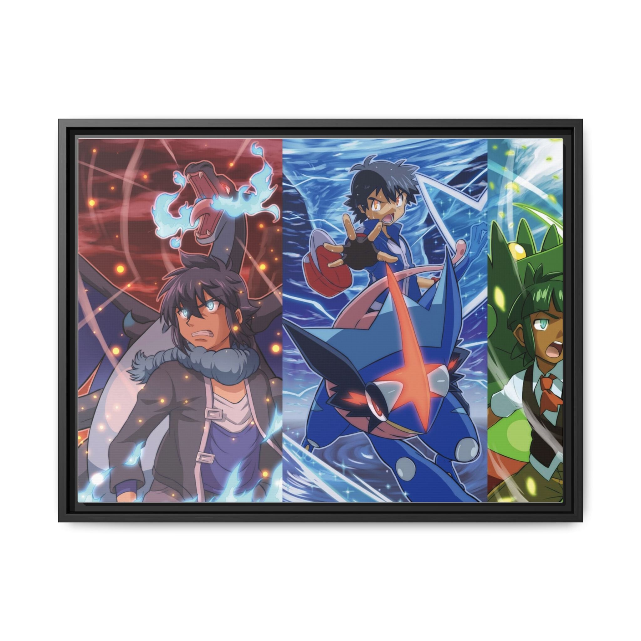 Anime Pokémonr Canvas Framed Art Print