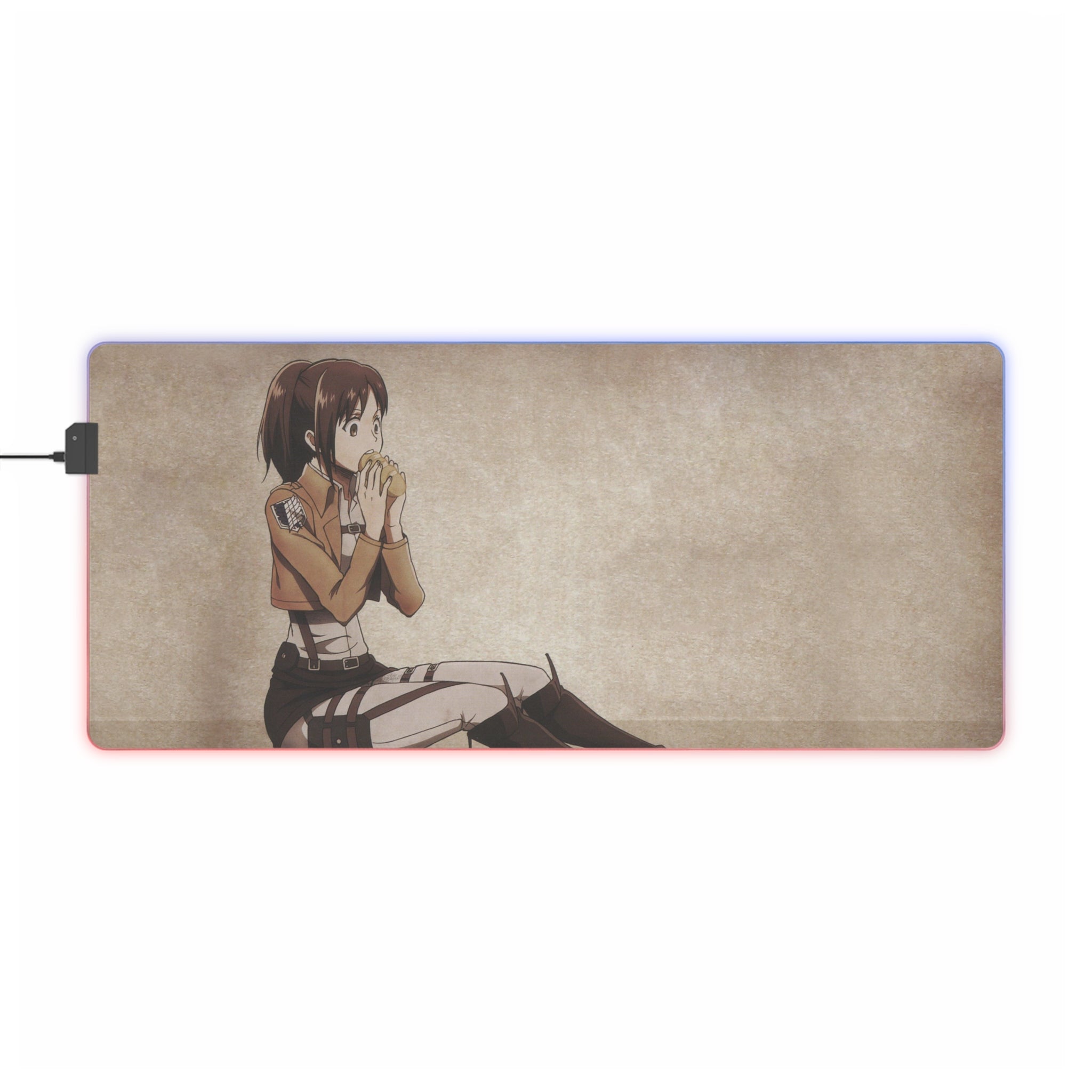 Sasha eating a potato RGB LED Mouse Pad (Desk Mat)