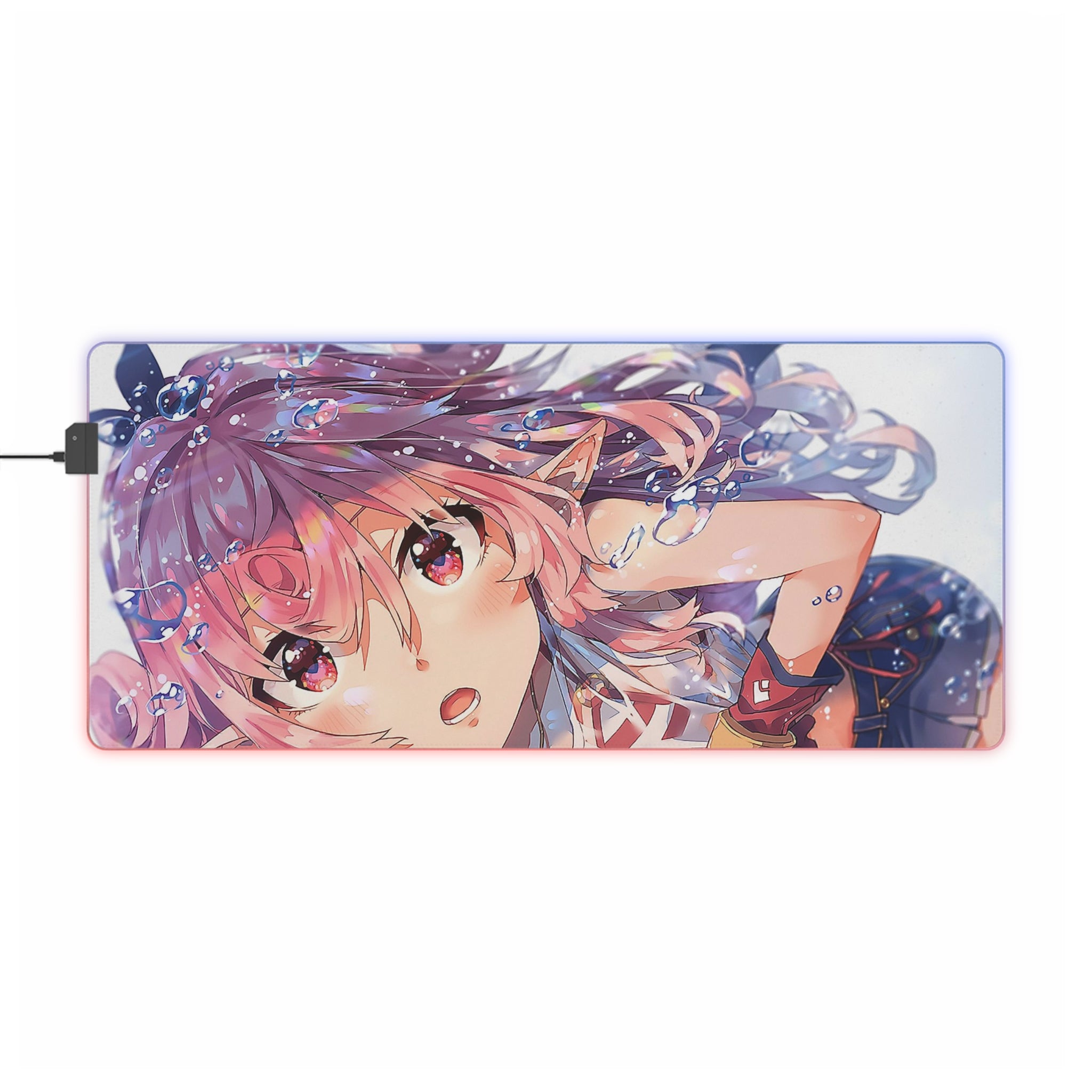 Anime Girl RGB LED Mouse Pad (Desk Mat)