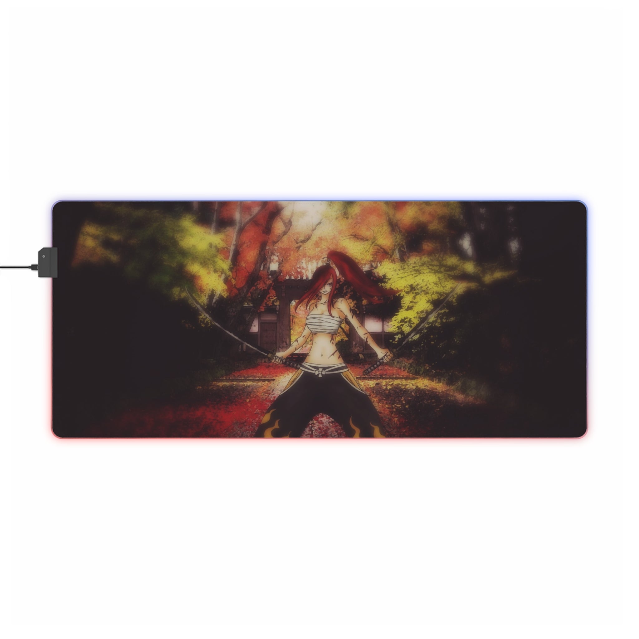 Erza Scarlet - Temple RGB LED Mouse Pad (Desk Mat)