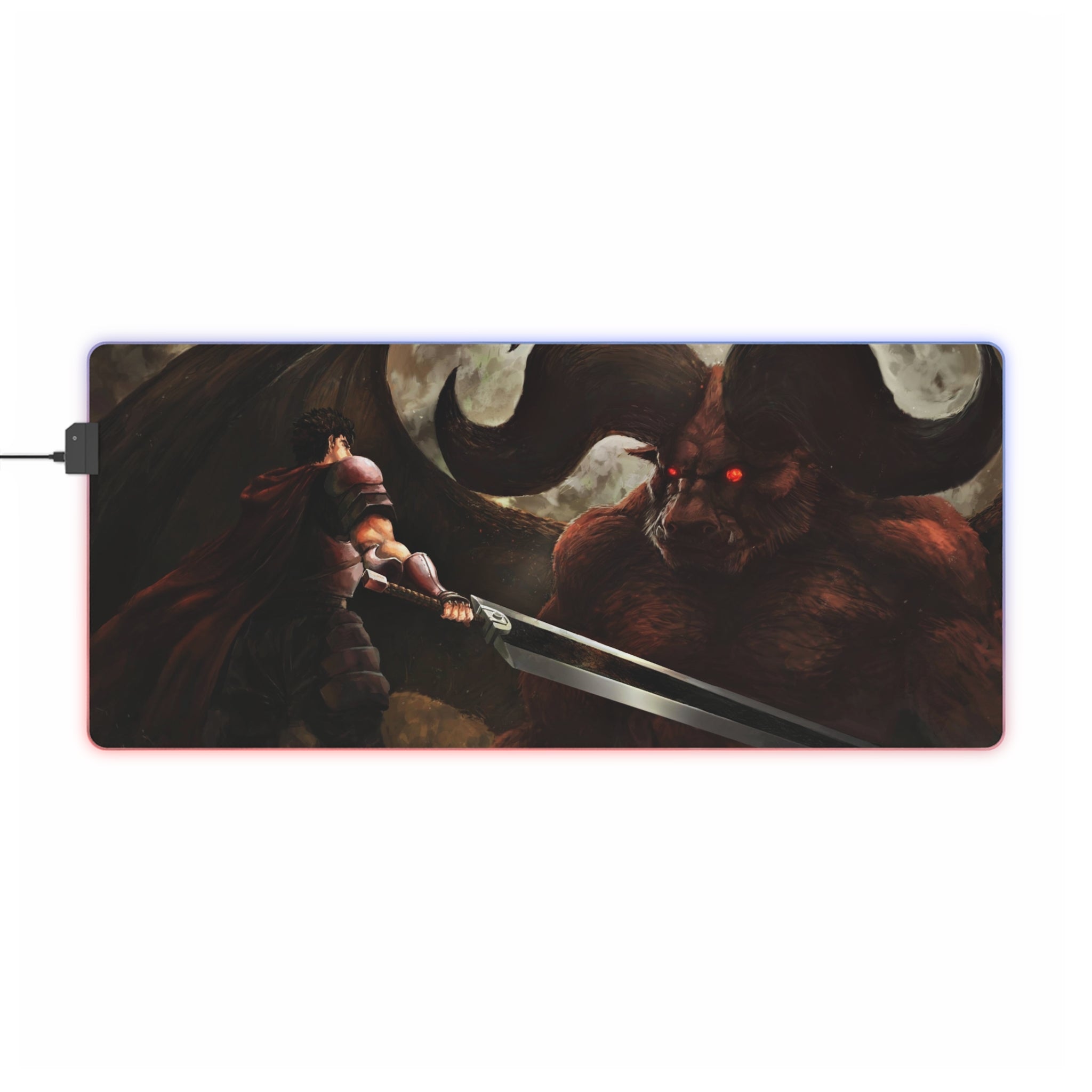 Berserk,Guts vs Zodd RGB LED Mouse Pad (Desk Mat)