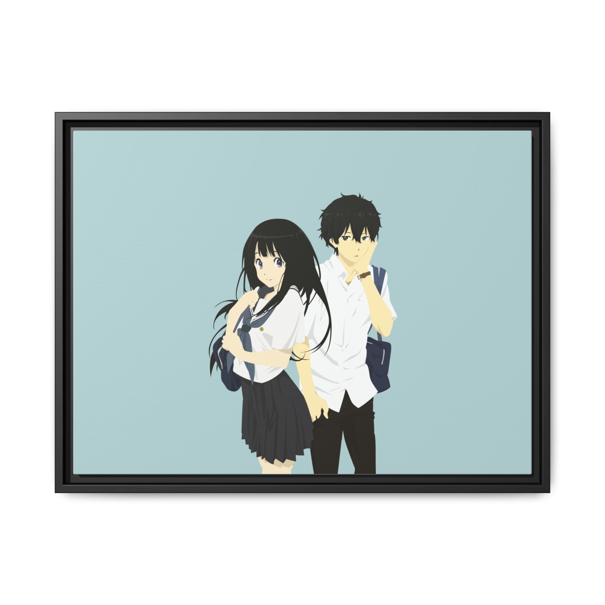 Eru Chitanda And Hōtarō Oreki Full Body Canvas Framed Art Print