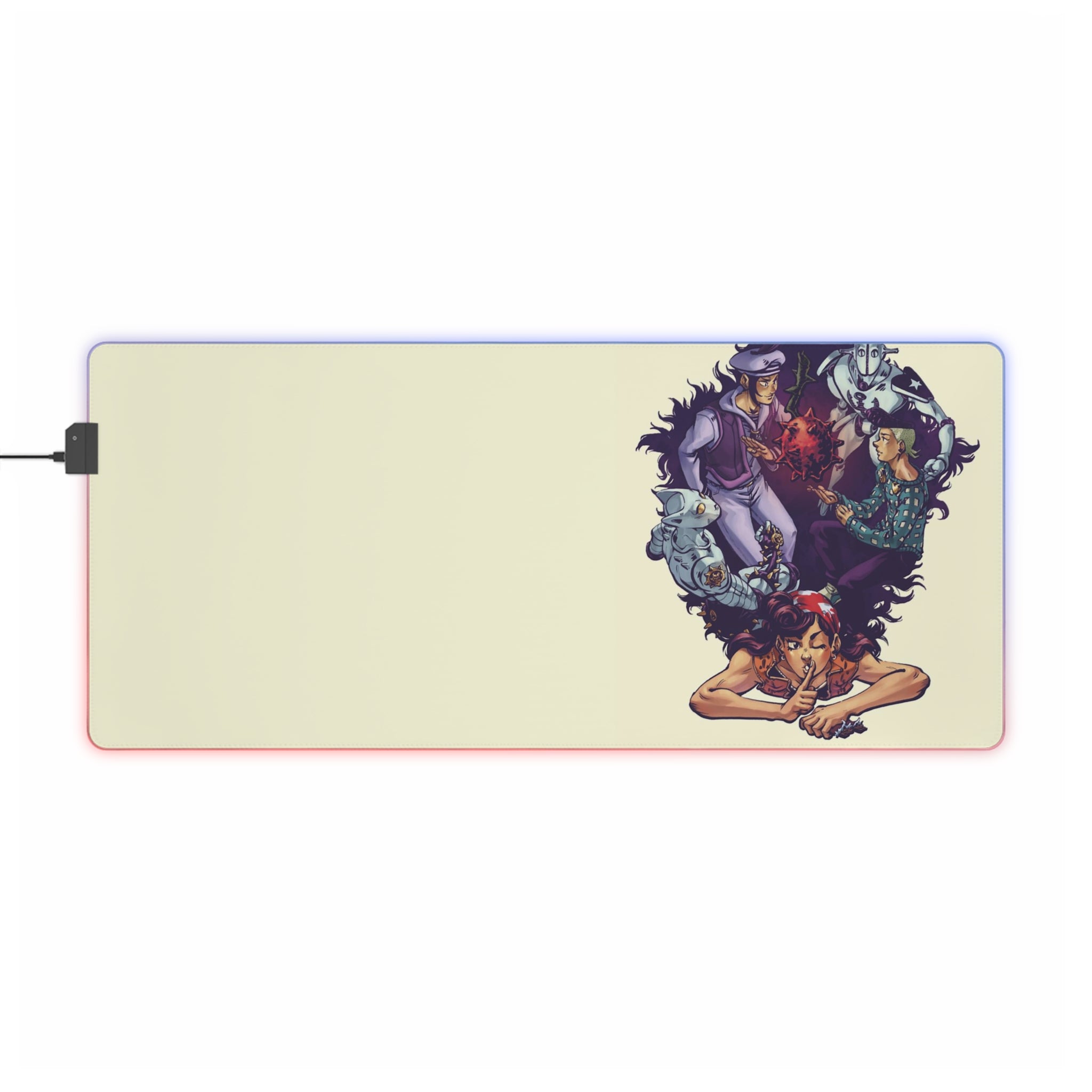 Yoshikage Kira y Josefumi Kujo / JoJolion RGB LED Mouse Pad (Desk Mat)