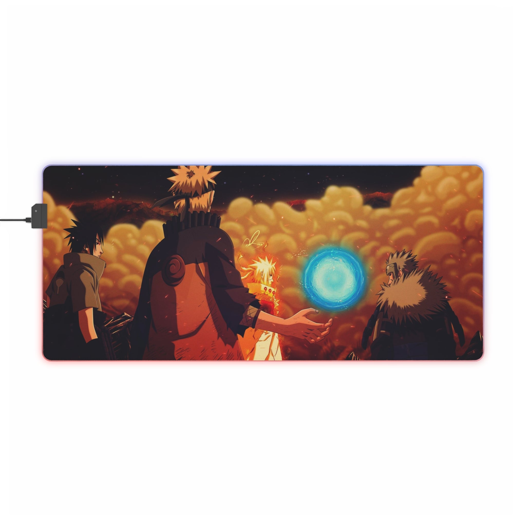 Sasuke,Naruto,Tobirama,Minato and Madara RGB LED Mouse Pad (Desk Mat ...