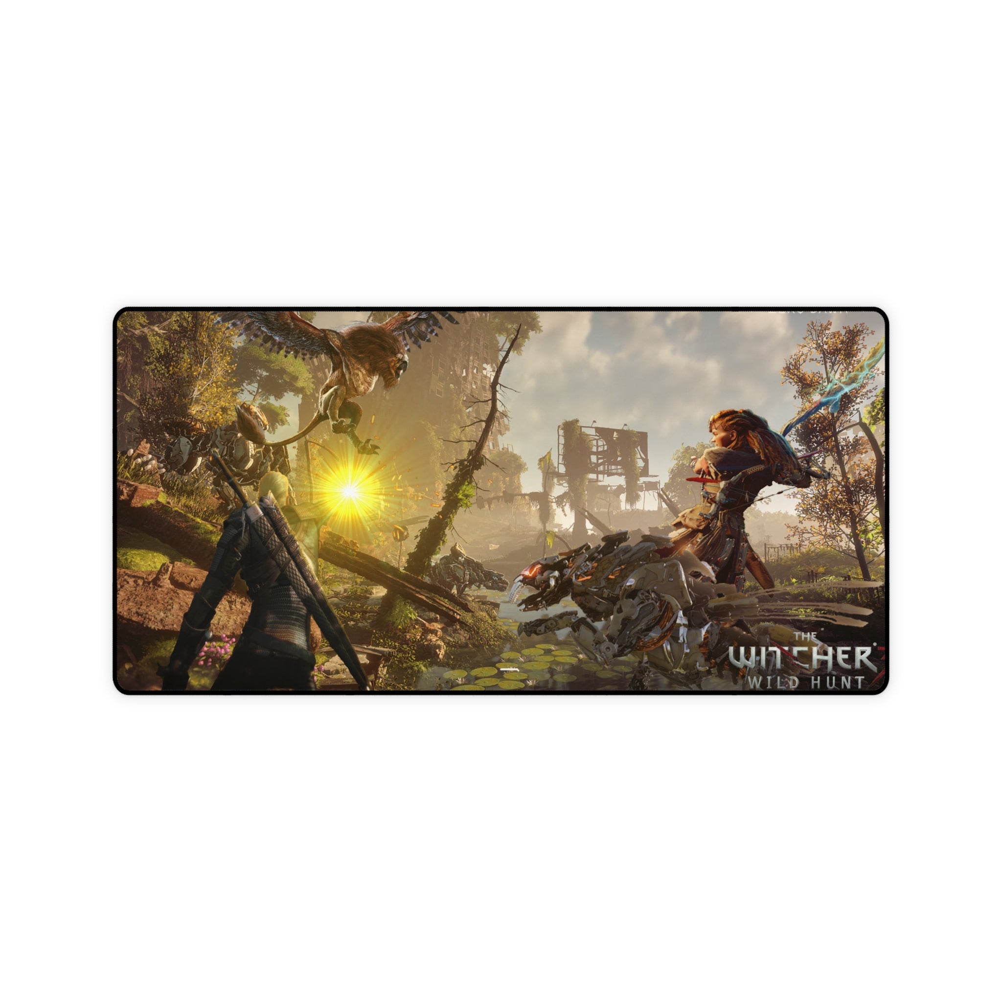 Horizon Zero Dawn and The Witcher 3 Wild Hunt Mouse Pad (Desk Mat)