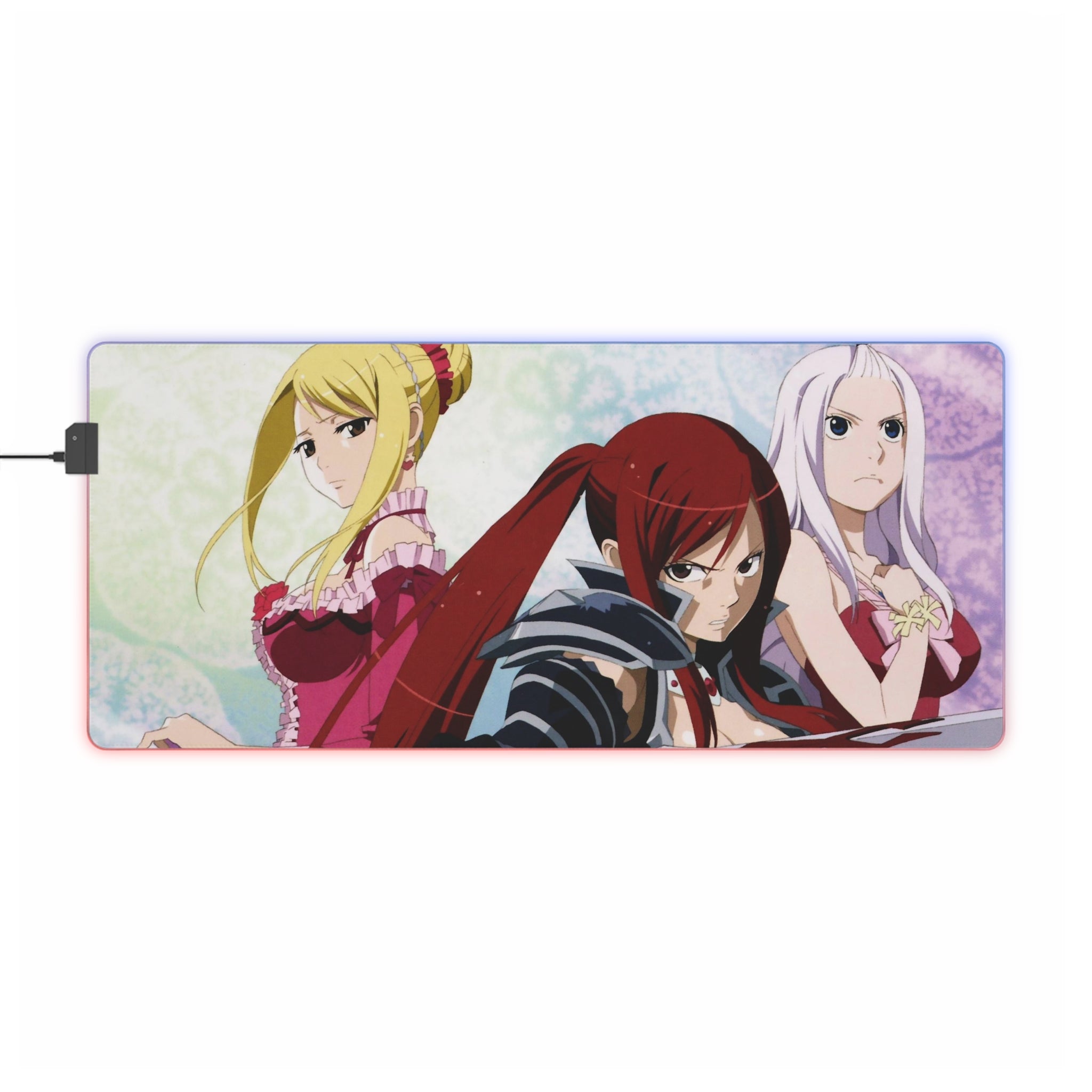 Fairy Tail Erza Scarlet, Lucy Heartfilia RGB LED Mouse Pad (Desk Mat)
