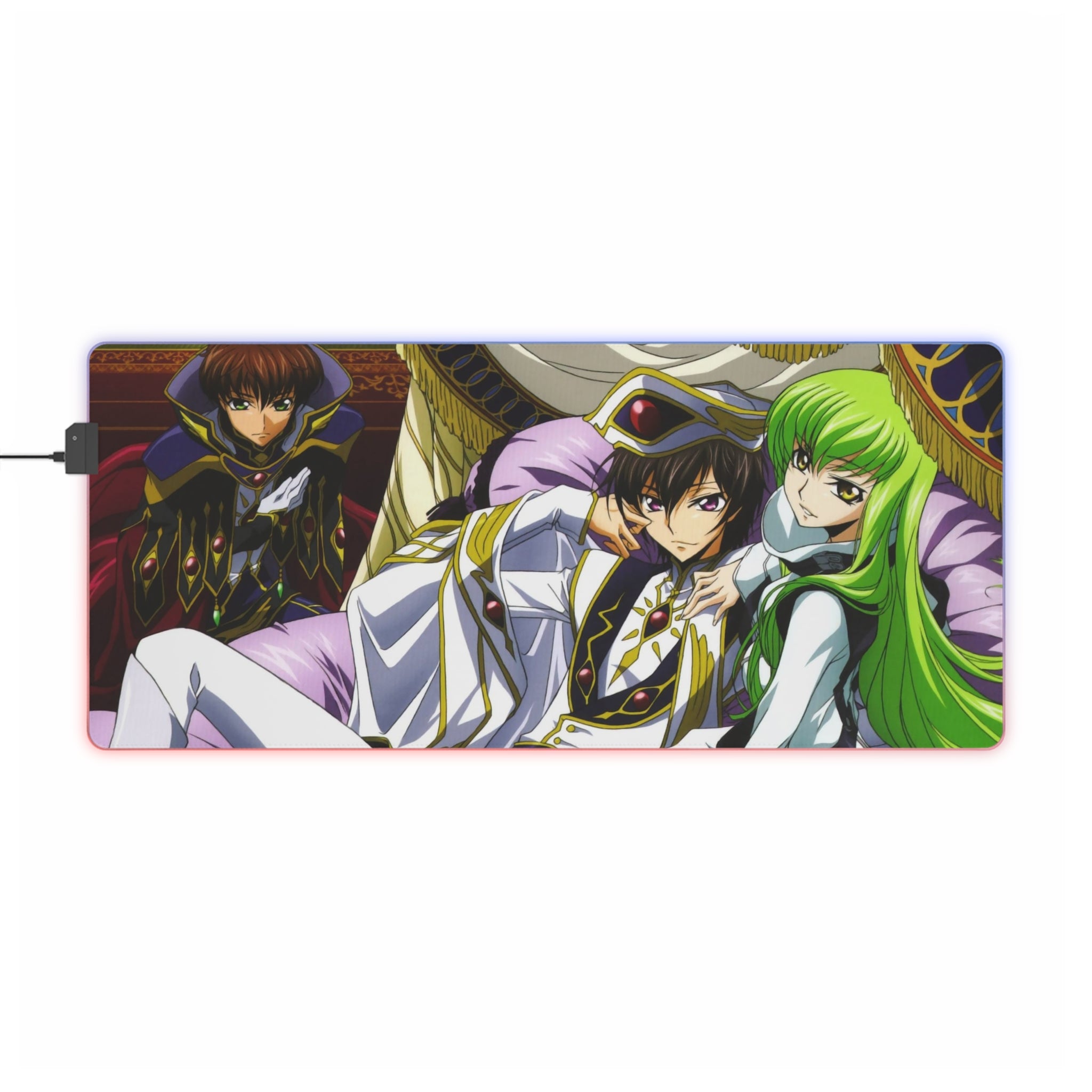 Code Geass Lelouch Lamperouge, Suzaku Kururugi RGB LED Mouse Pad (Desk