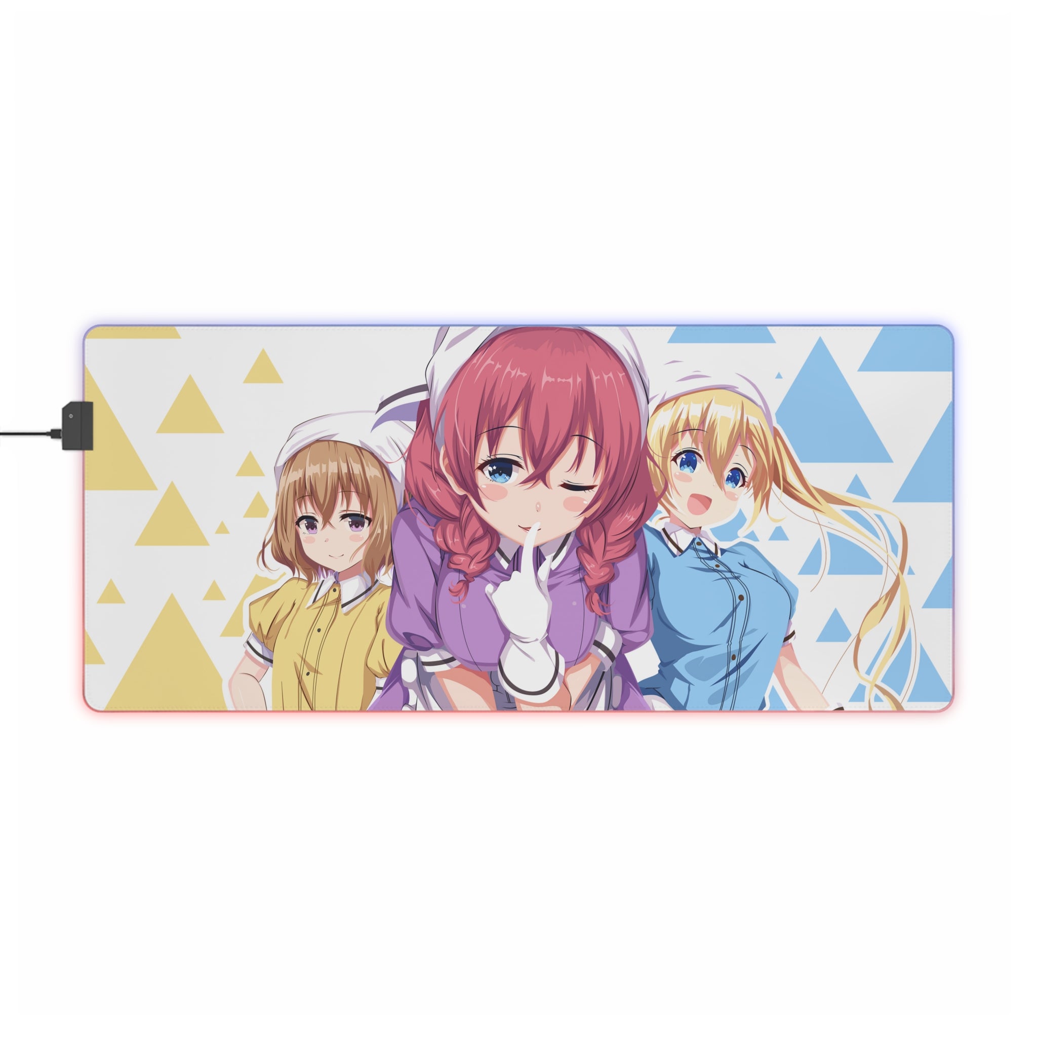 Blend S Kaho Hinata, Mafuyu Hoshikawa, Miu Amano RGB LED Mouse Pad (De