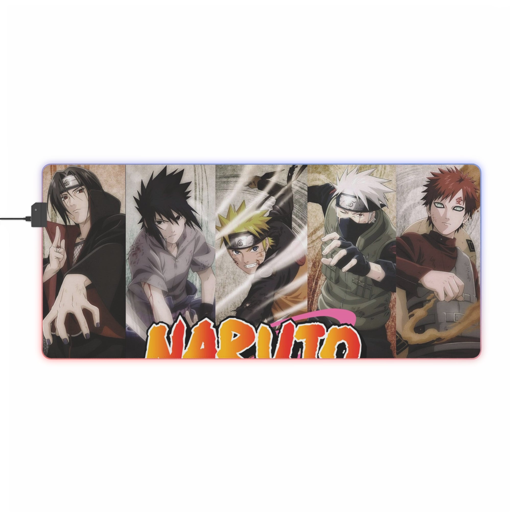 Itachi,Sasuke,Naruto,Kakashi and Gaara RGB LED Mouse Pad (Desk Mat)