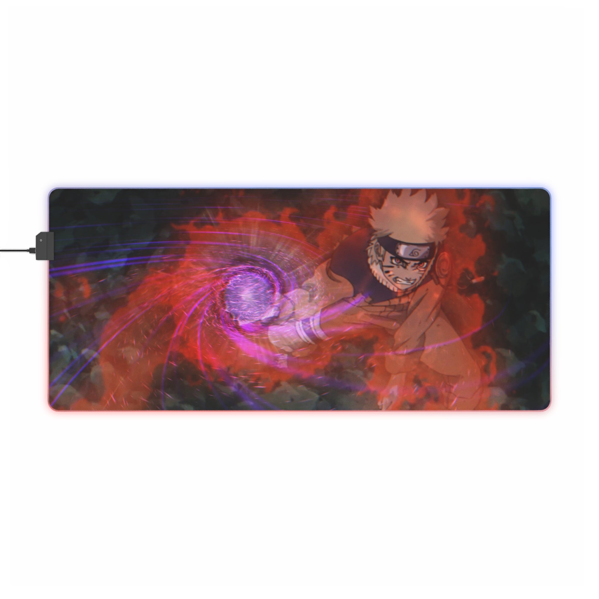 Naruto Vermillion Rasengan RGB LED Mouse Pad (Desk Mat)