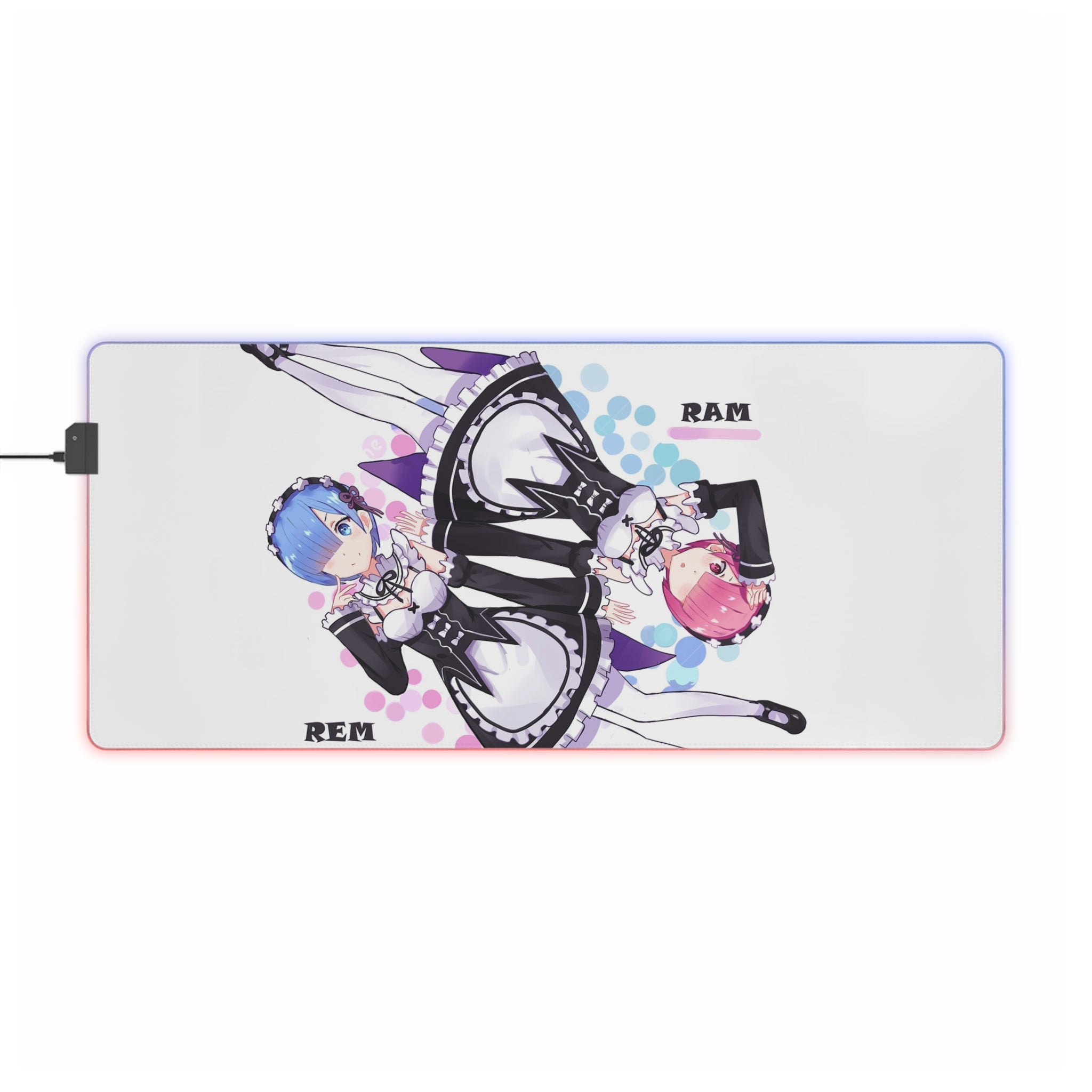 Rem & Ram (Si Kembar) RGB LED Mouse Pad (Desk Mat)