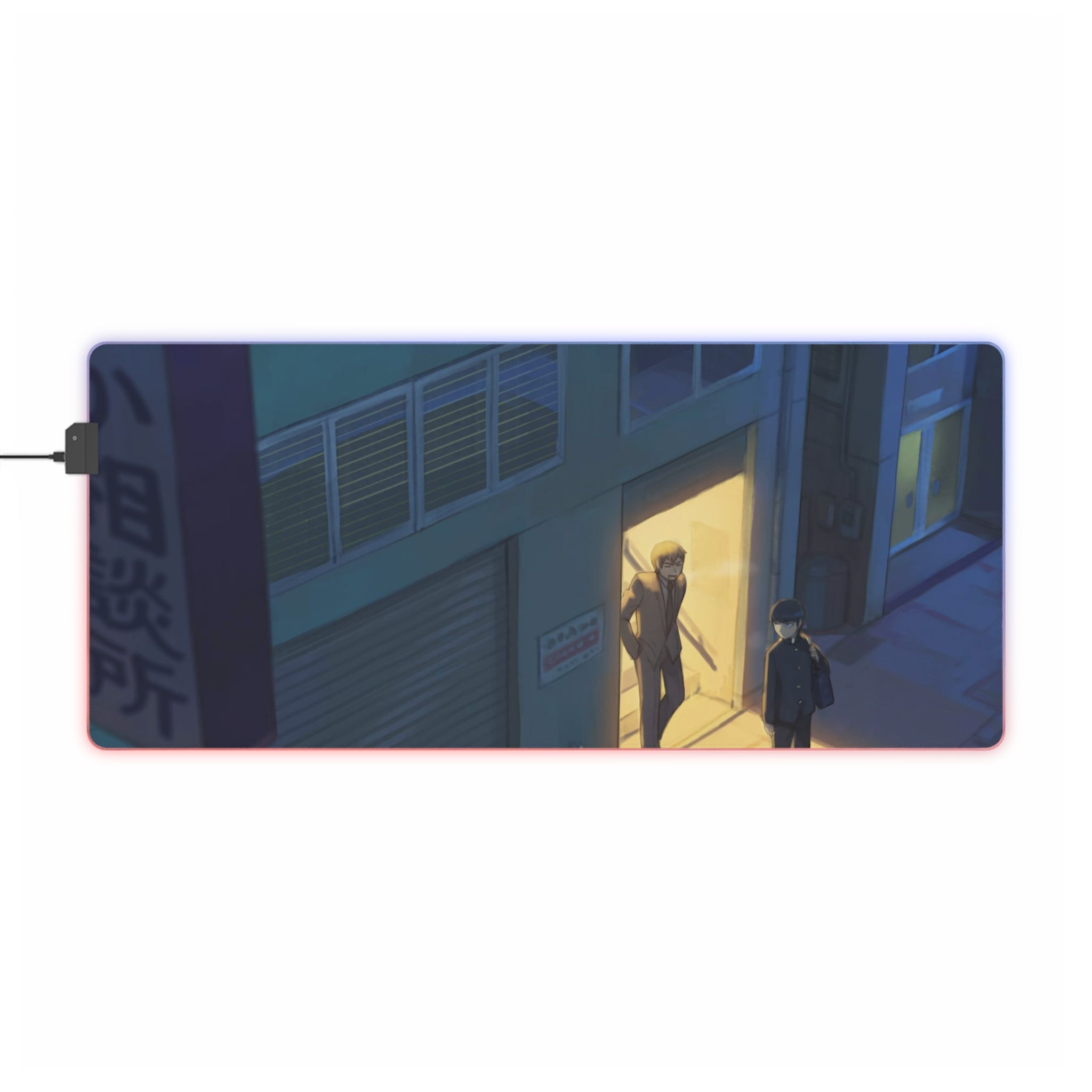 Mob Psycho 100 Arataka Reigen, Shigeo Kageyama RGB LED Mouse Pad (Desk