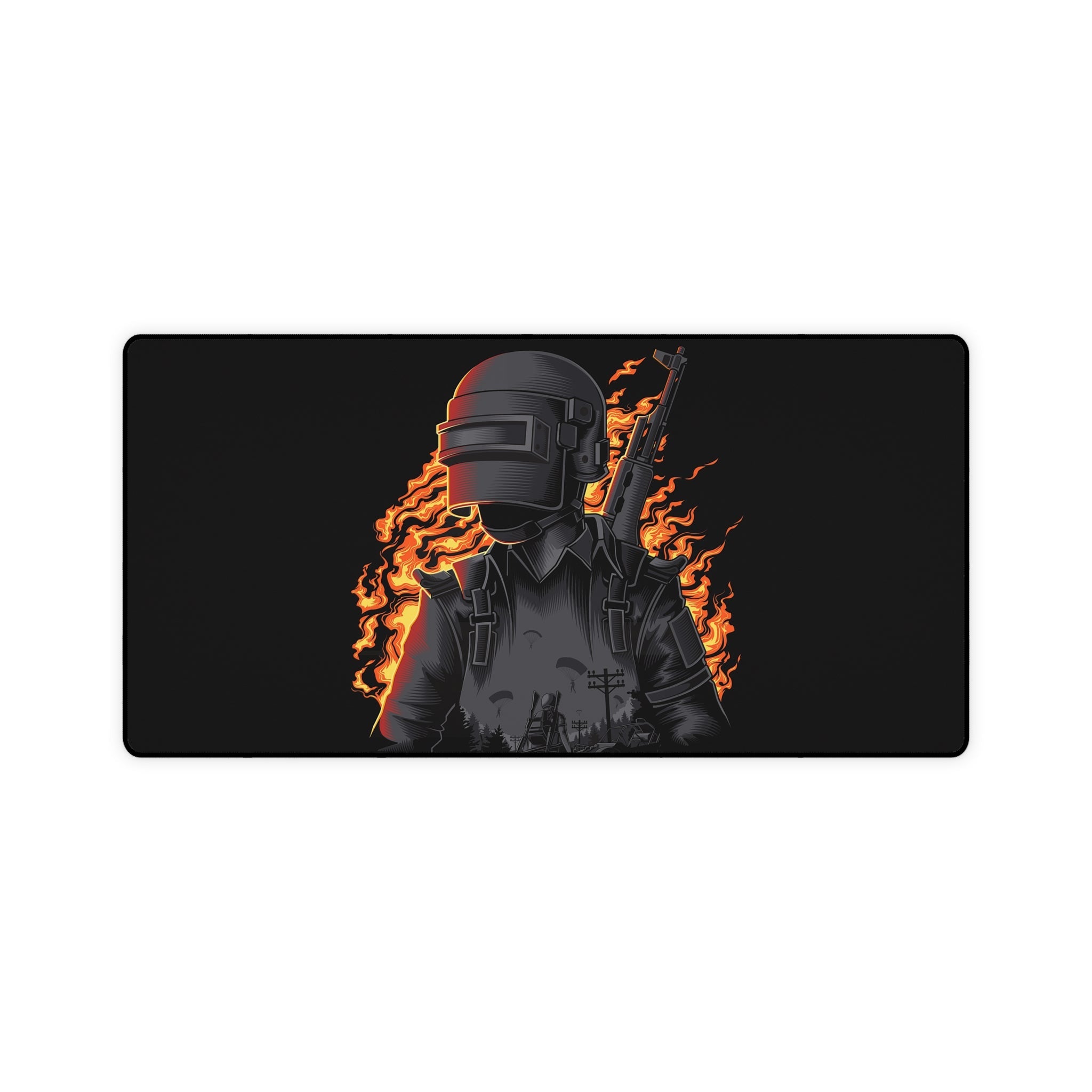 PUBG - Guy on Fire Illustration Artr Mouse Pad (Desk Mat)