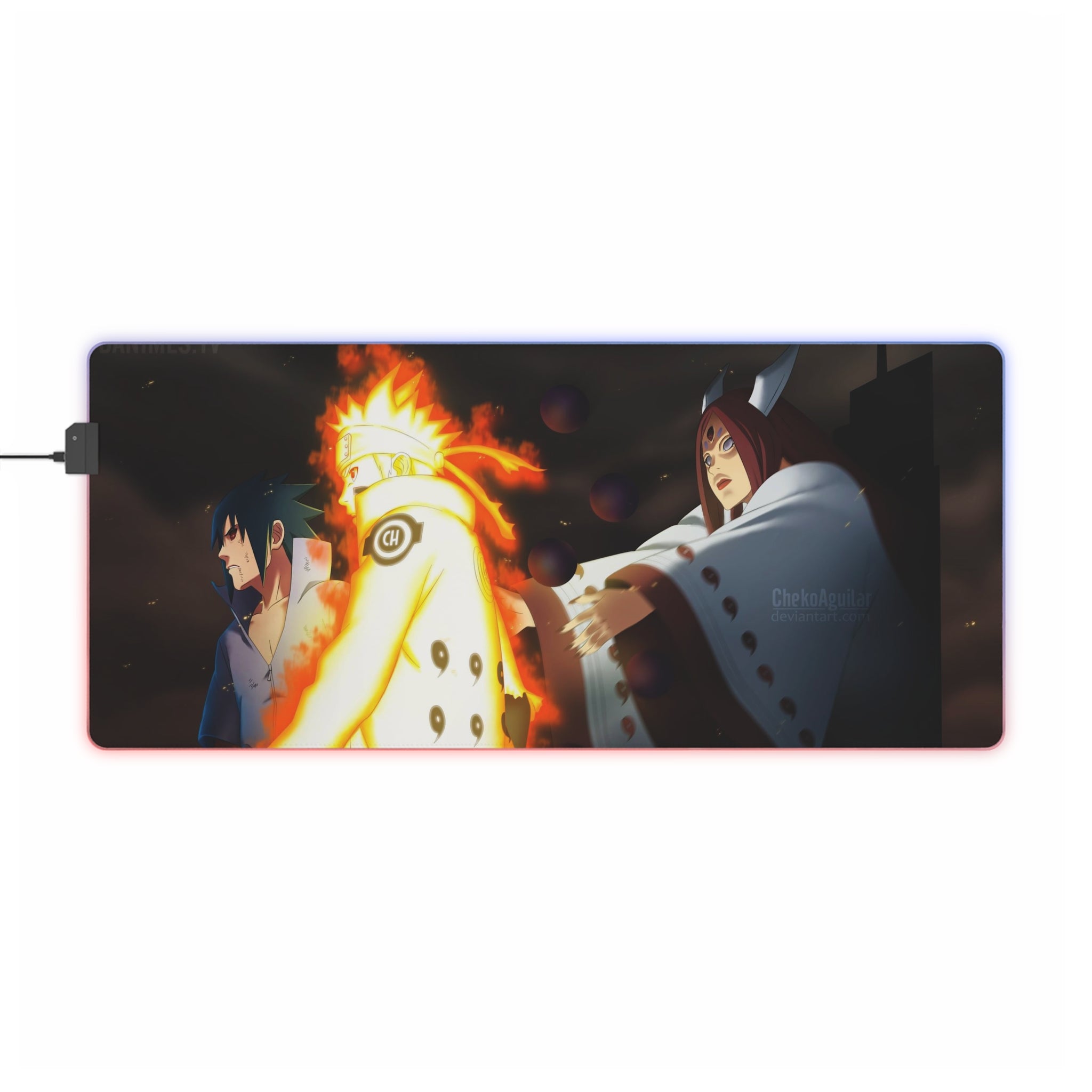 Kaguya Ōtsutsuki Naruto Uzumaki RGB LED Mouse Pad (Desk Mat)