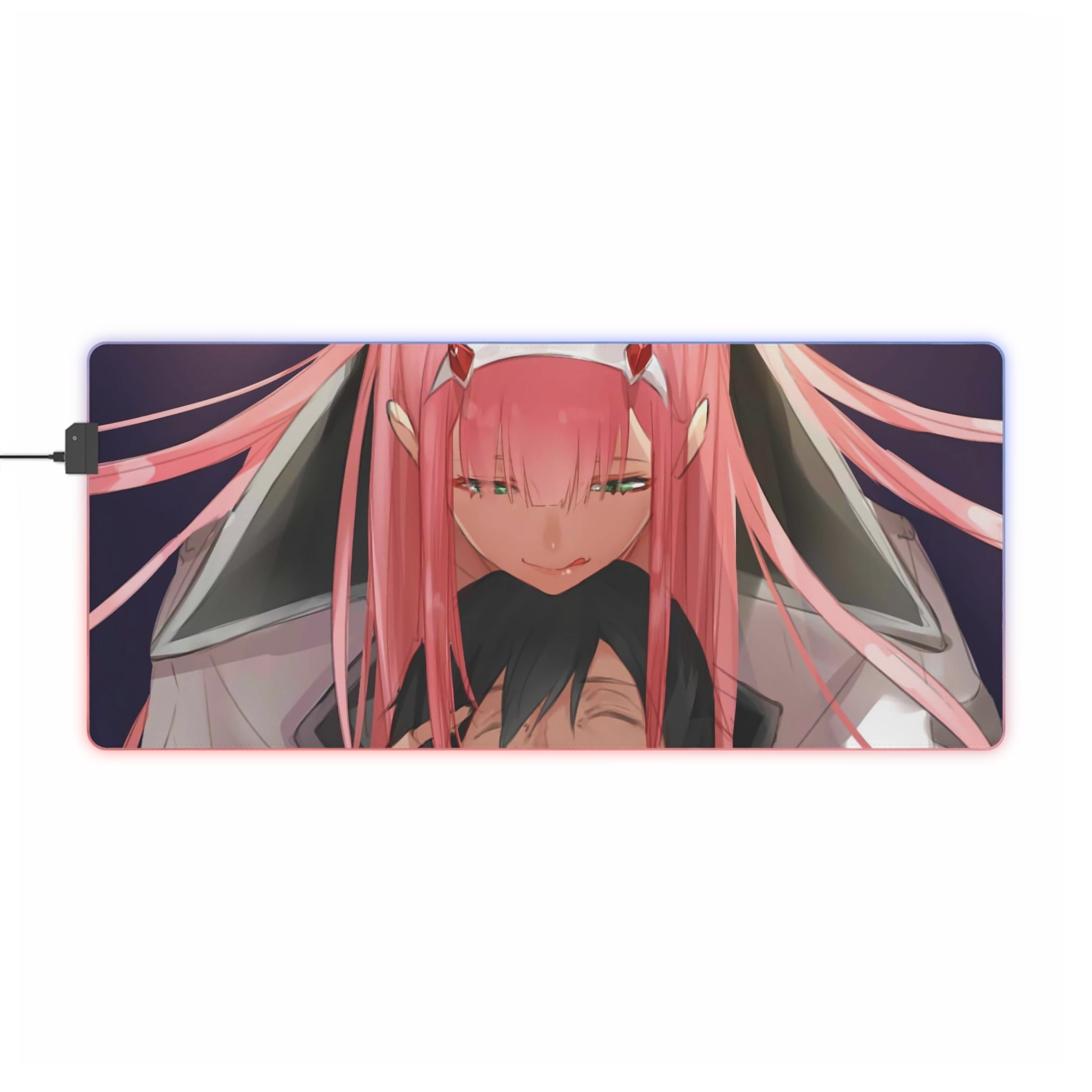 Zero Two And Hiro Eternal Love RGB LED Mouse Pad (Desk Mat)