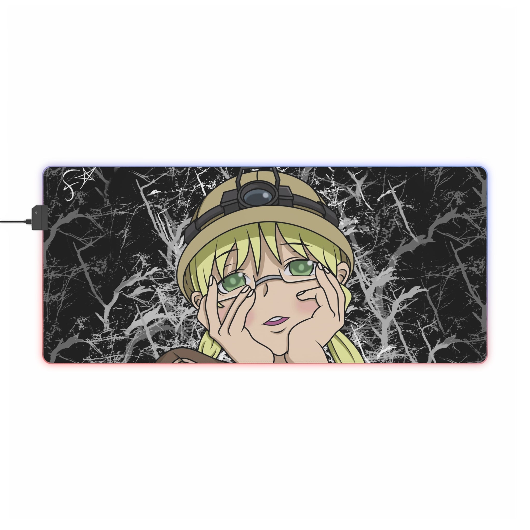 Yandere Face Riko RGB LED Mouse Pad (Desk Mat)