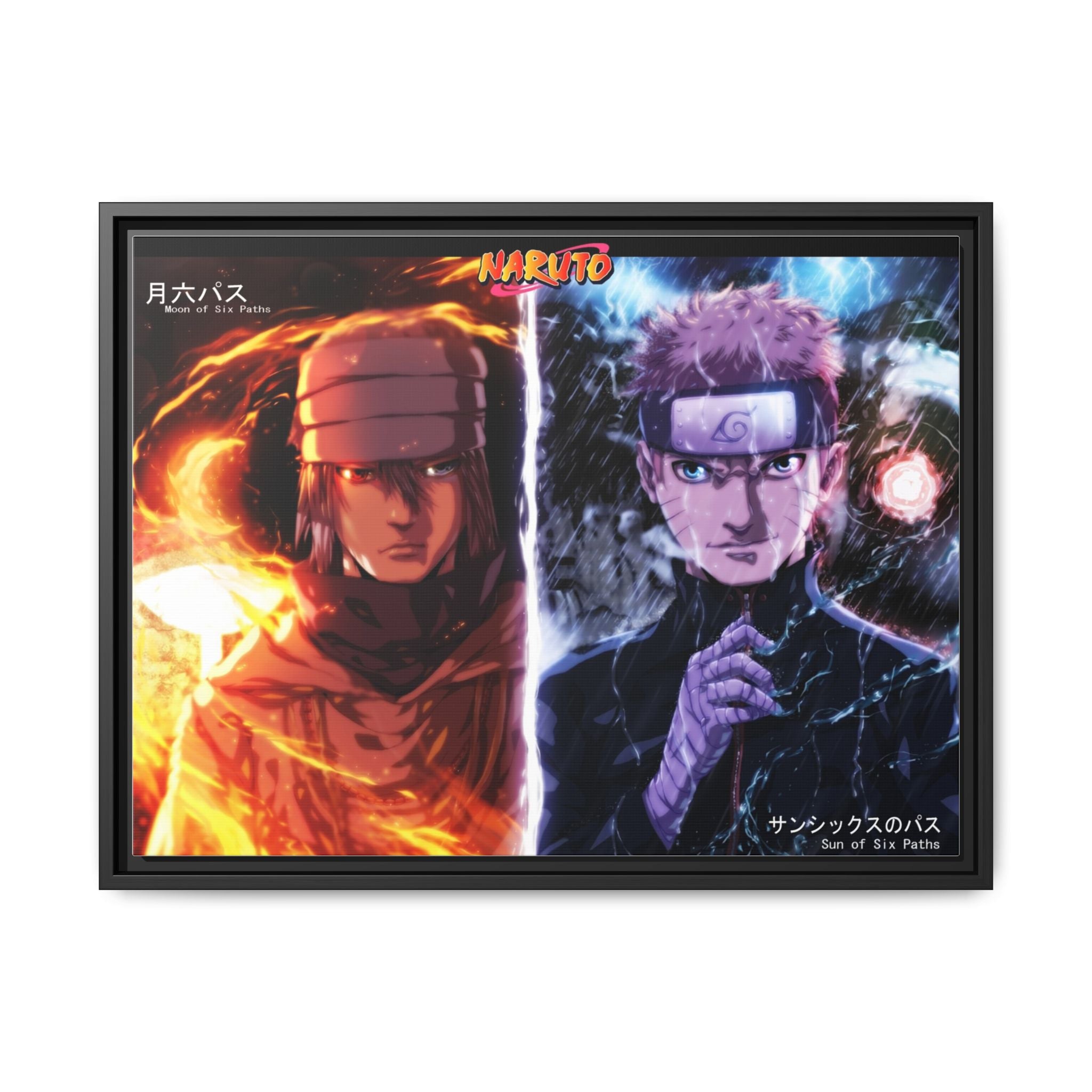 Sasuke (Moon Of Six Paths) and Naruto (Sun Of Six Paths) Canvas Framed
