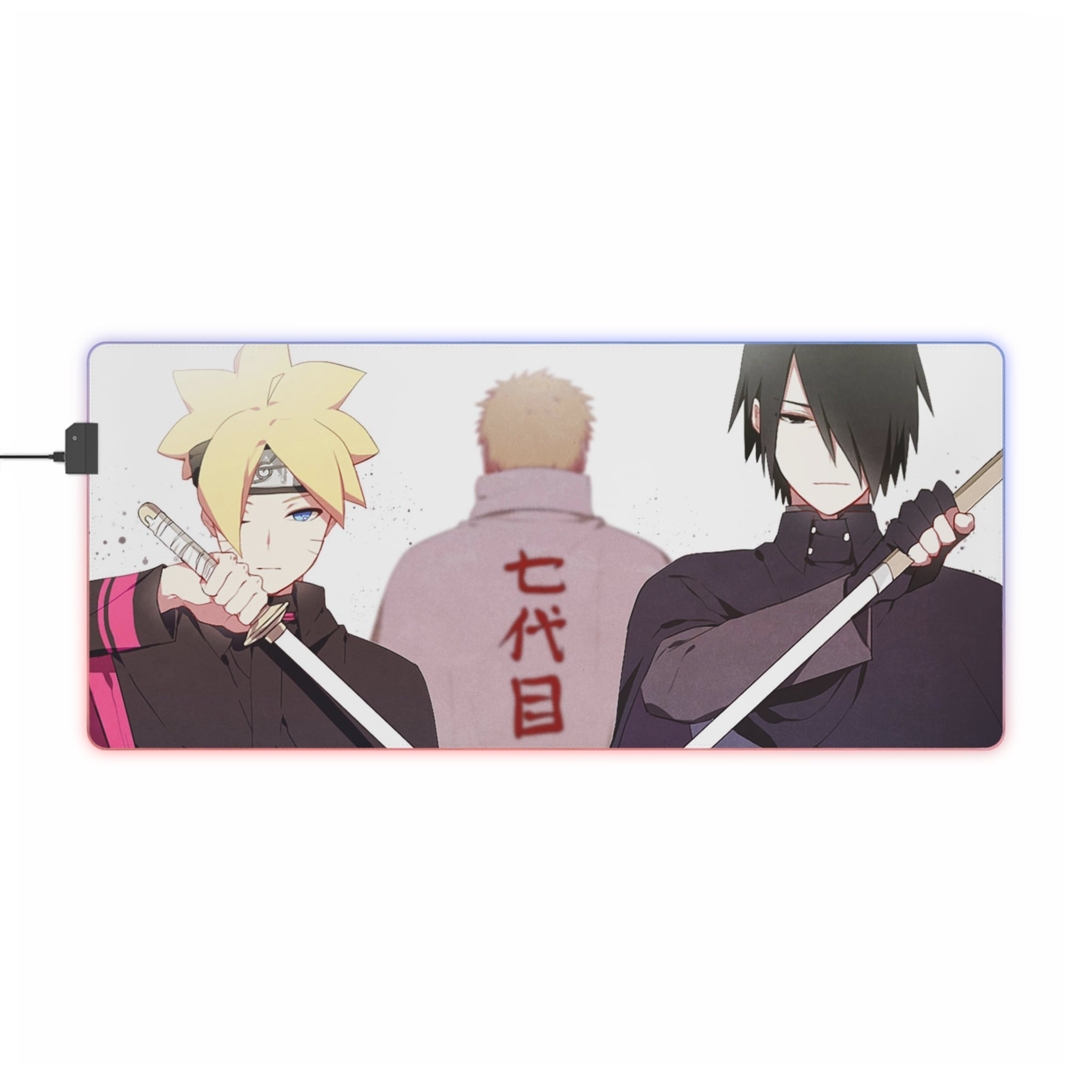 Boruto, Sasuke & Naruto RGB LED Mouse Pad (Desk Mat)