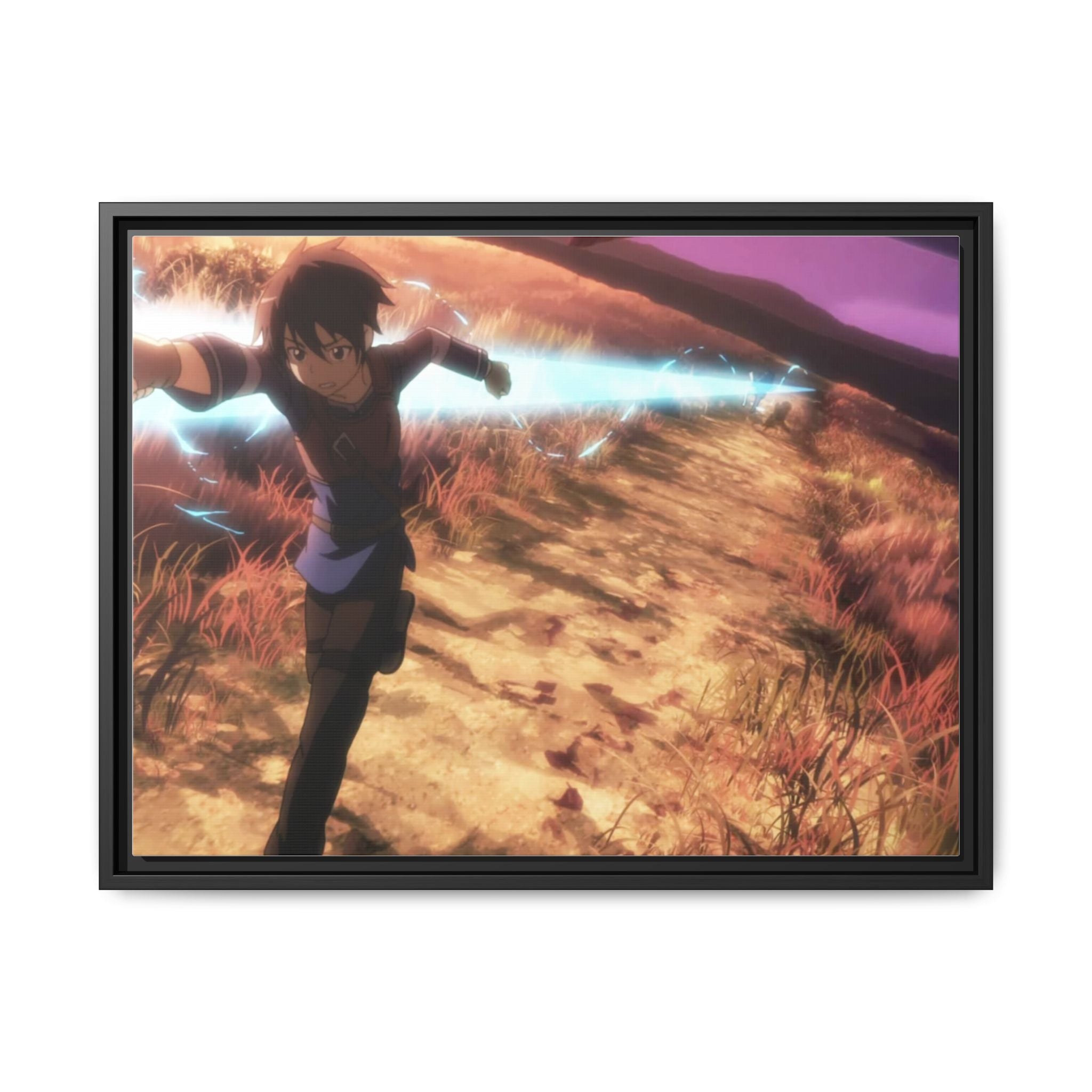 Angry Kirito Canvas Framed Art Print