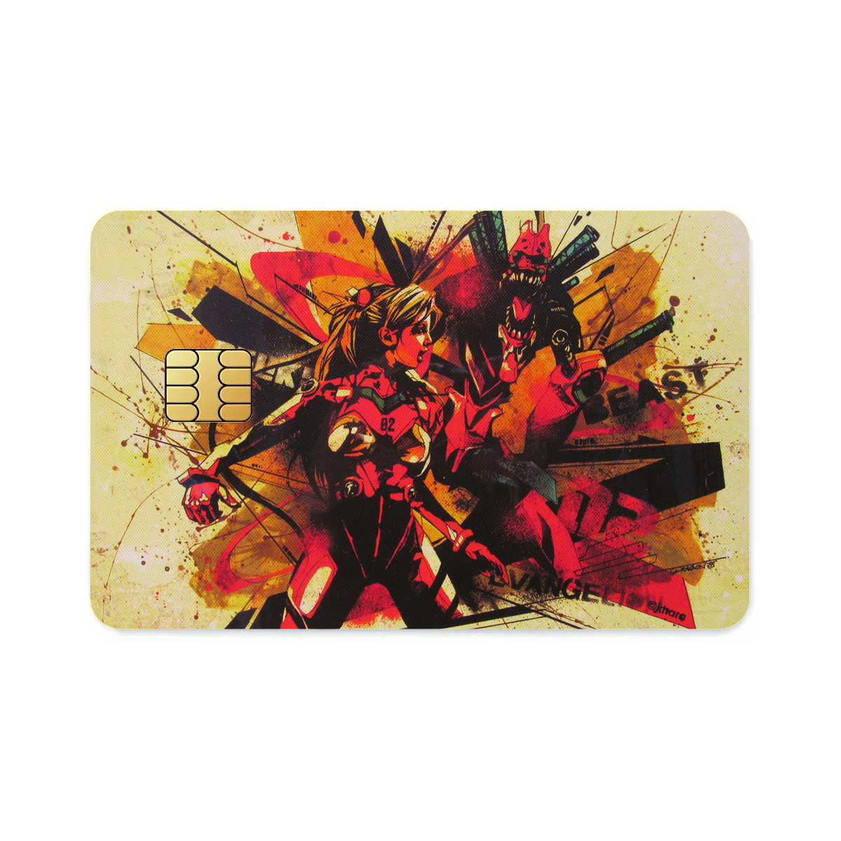 Asuka and Unit 02 Street Art Credit Card Skins (4-in-1 Pack)