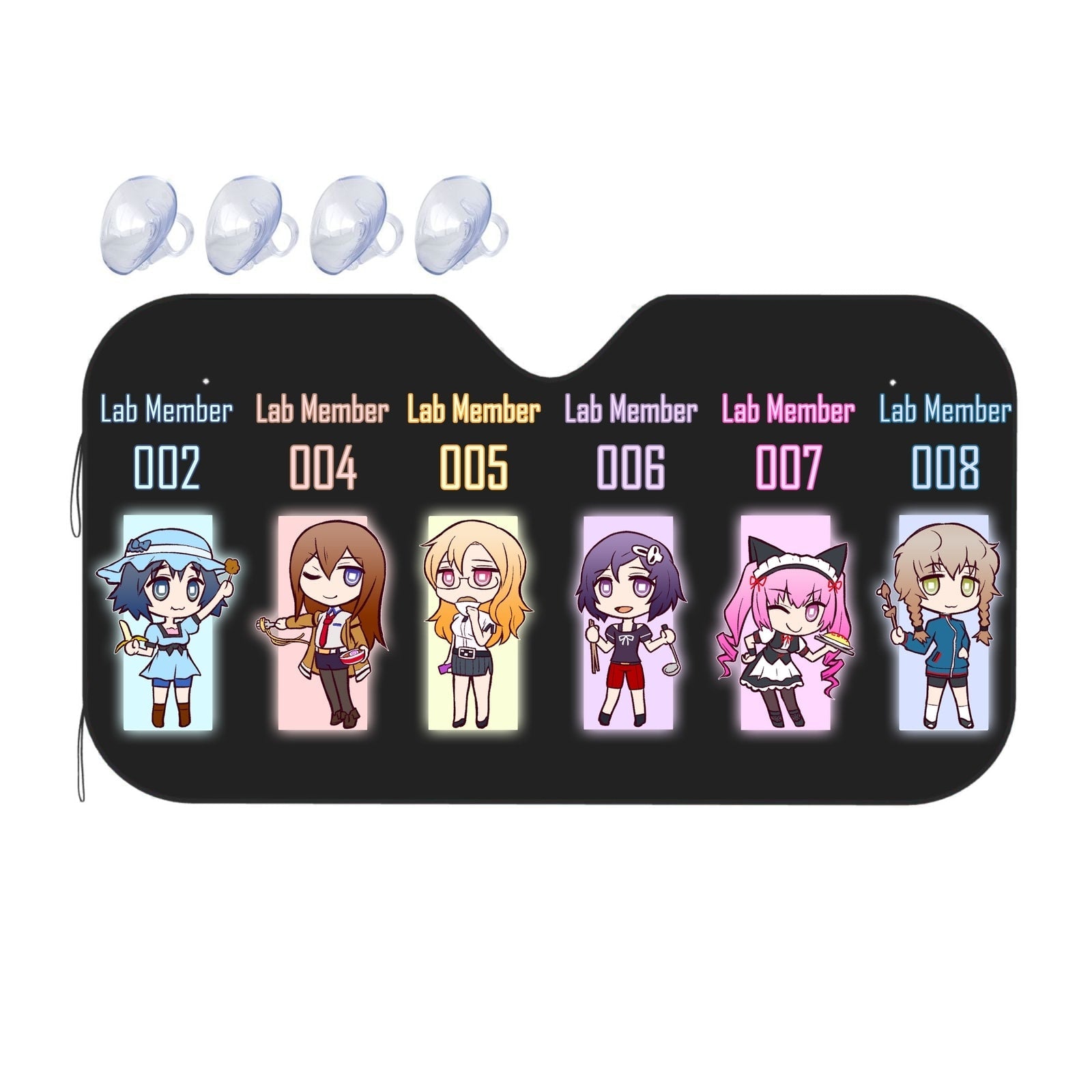 Chibi Lab Members Car Sunshade