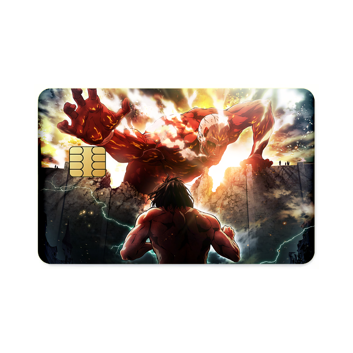 Colossal titan vs Eren Titan Credit Card Skins (4-in-1 Pack)