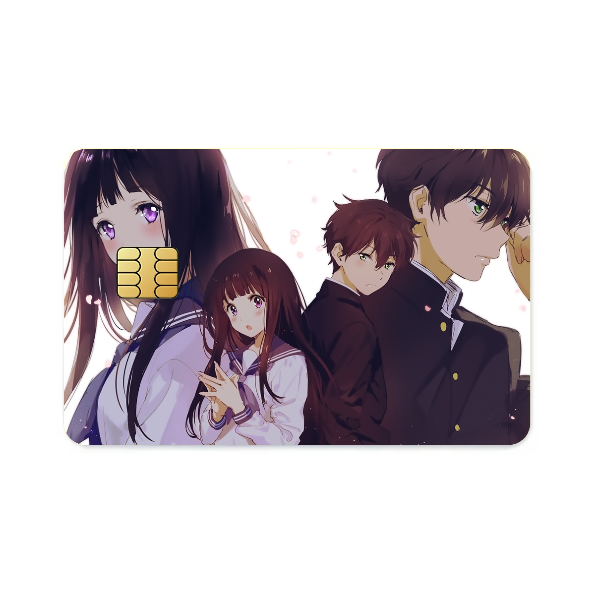 Eru Chitanda And Hōtarō Oreki Together Credit Card Skins (4-in-1 Pack)