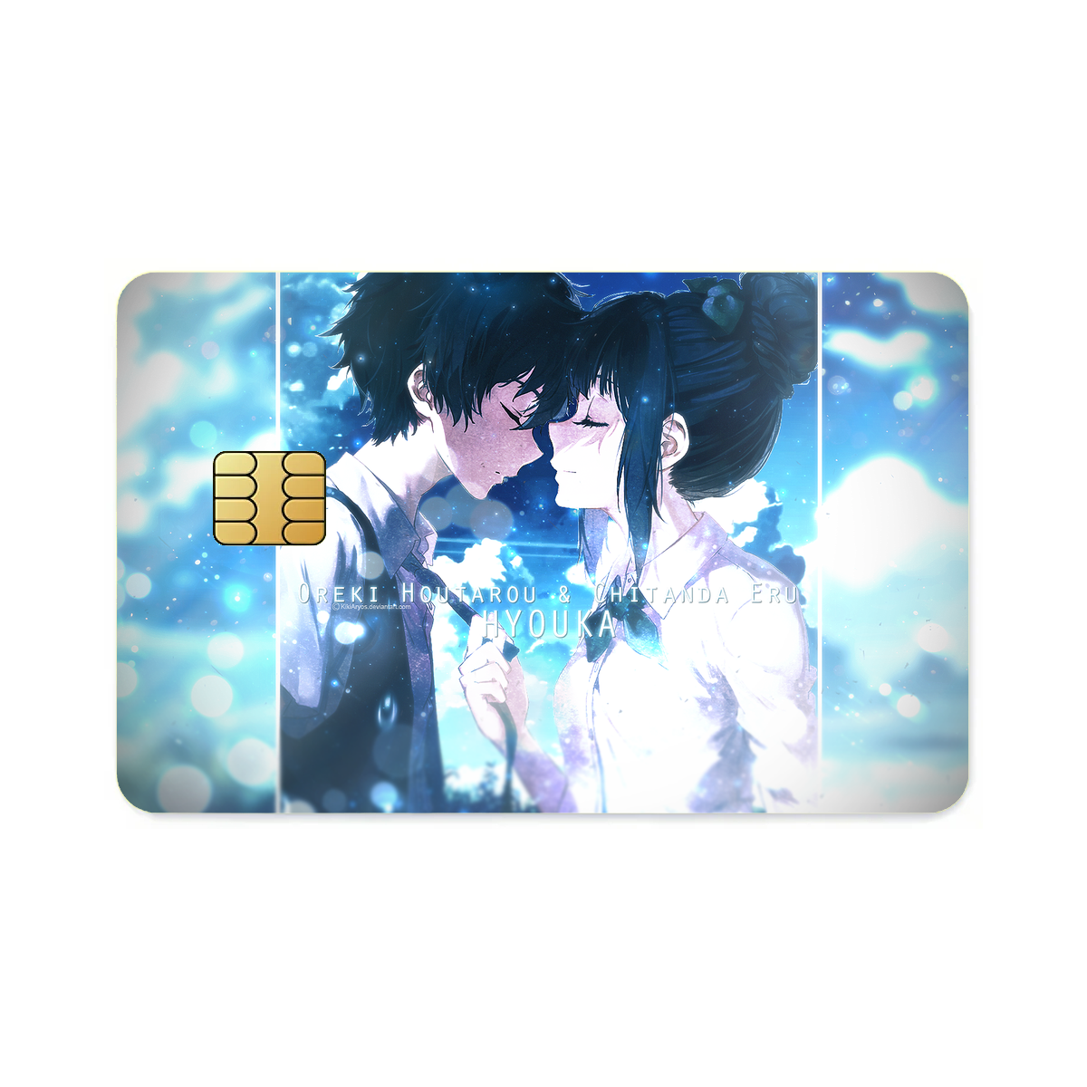 Eru Chitanda And Hōtarō Oreki Together Credit Card Skins (4-in-1 Pack)