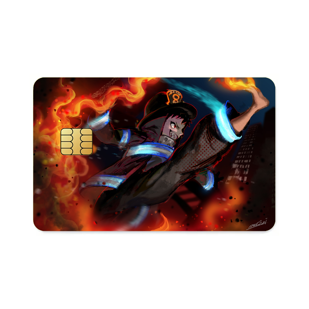 Fire Force Shinra Kusakabe Credit Card Skins (4-in-1 Pack)