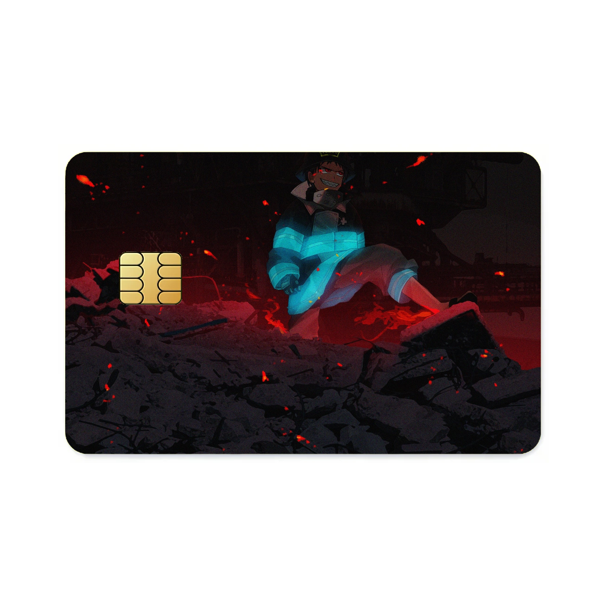 Fire Force Shinra Kusakabe Credit Card Skins (4-in-1 Pack)