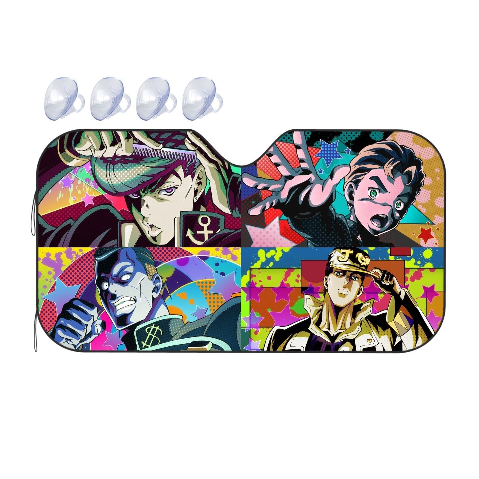 Jotaro Kujo Josuke Higashikata and Okuyasu Nijimura Car Sunshade