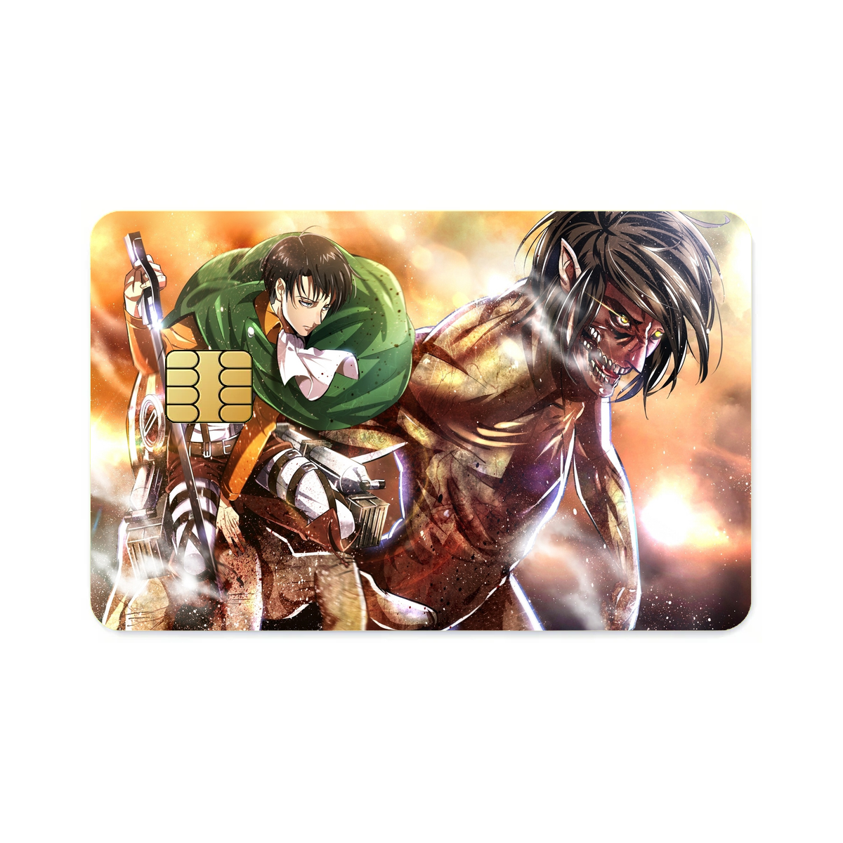 Levi and Eren (Titan) Credit Card Skins (4-in-1 Pack)