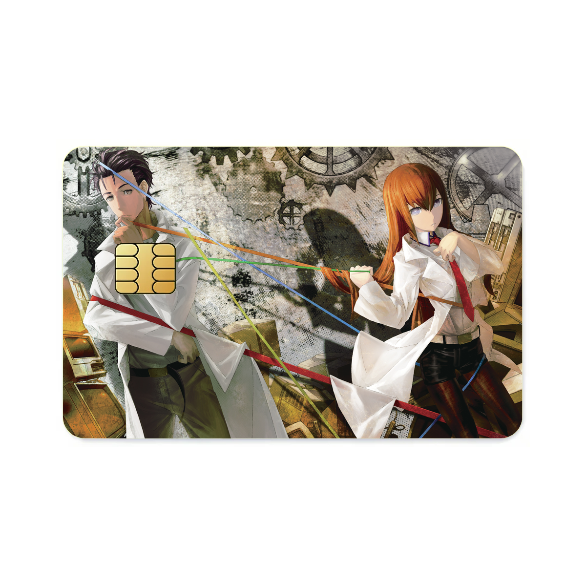 Makise & Kyouma Worldline Credit Card Skins (4-in-1 Pack)