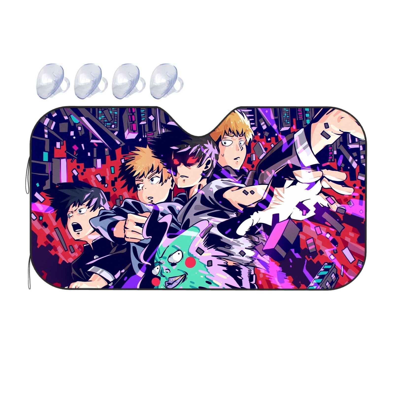 Mob Psycho 100 Arataka Reigen, Shigeo Kageyama, Ritsu Kageyama Car Sun