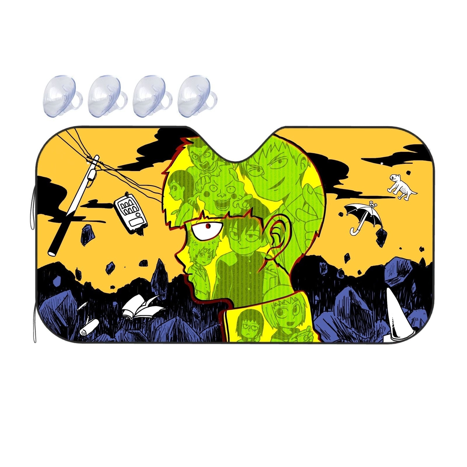 Mob Psycho 100 Shigeo Kageyama, Ritsu Kageyama Car Sunshade