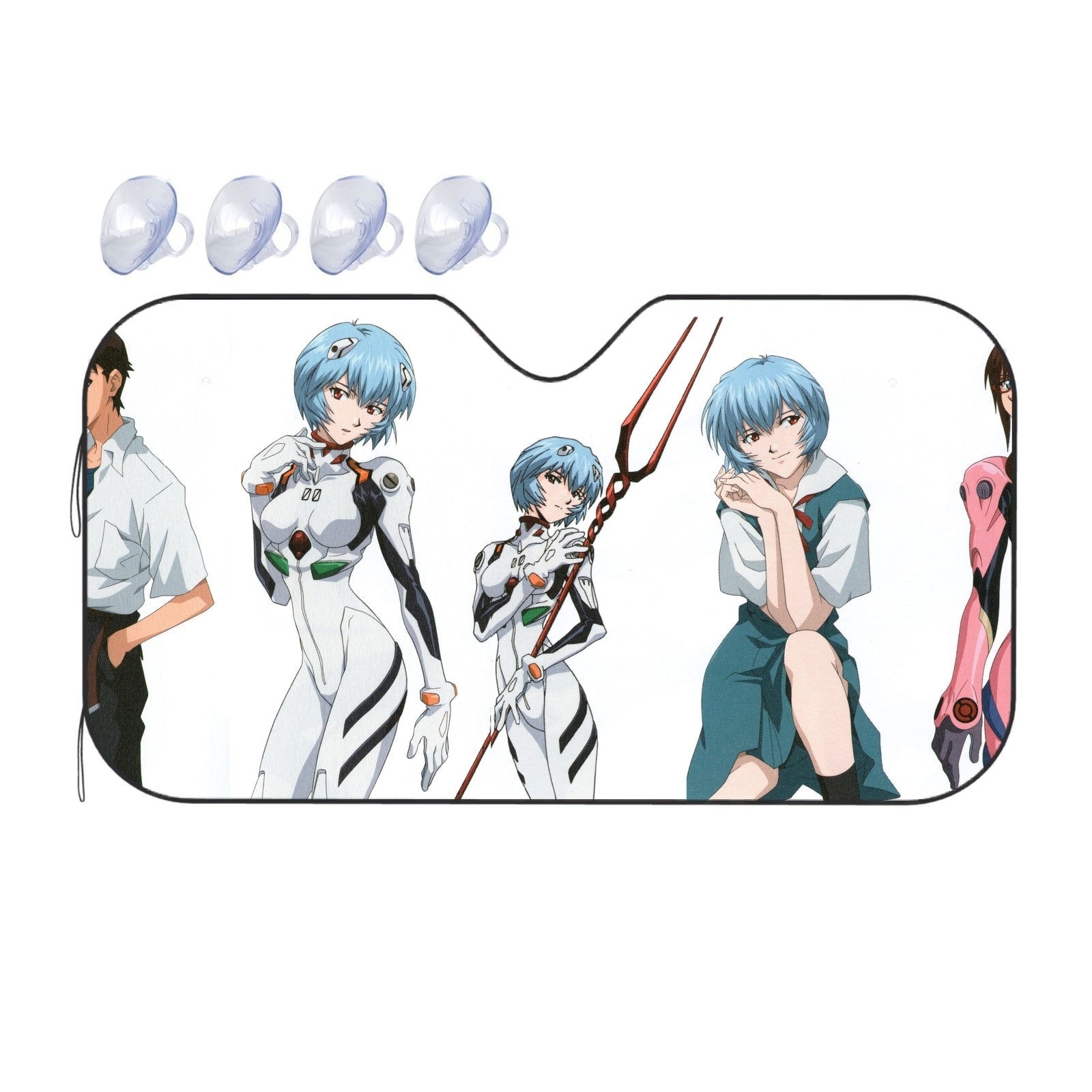Neon Genesis Evangelion Shinji Ikari, Rei Ayanami Car Sunshade